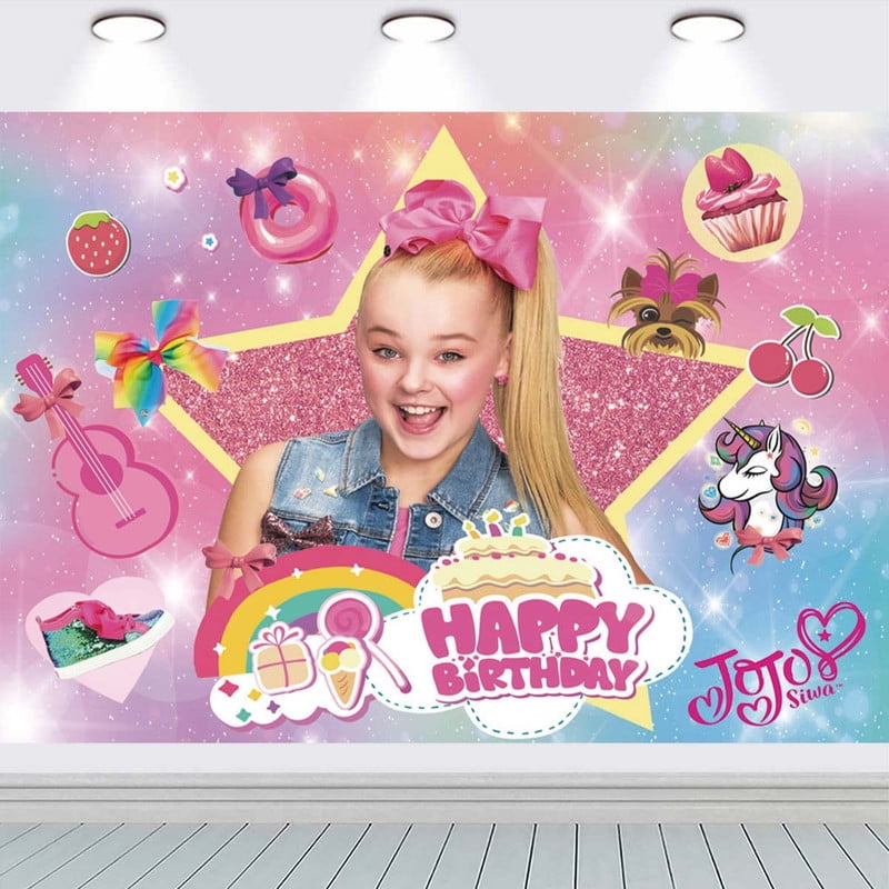 JOJO Siwa Party Supplies Birthday Decorations Post Backdrop Banner ...