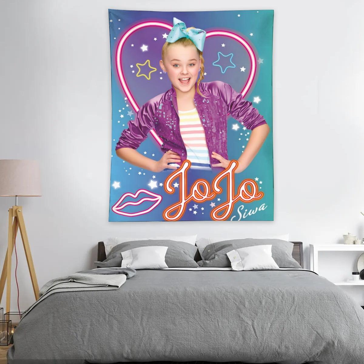 JOJO Siwa Tapestry Gift Wall Hanging Backdrop for Room Bedroom Girls Or ...