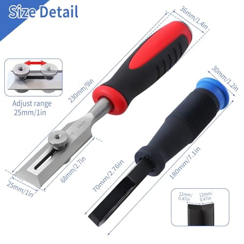 JOJOCY 2 PCS Corner Chisel, Square Mortise Chisel Limitable Chisel Carving Chisels Wood Carving ...
