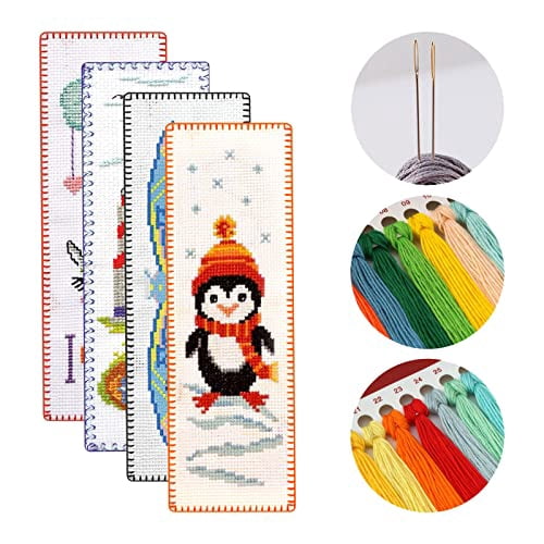 JOJOCY 8 PCS Cross Stitch Bookmark Kits DIY Hand Embroidery Bookmarks ...