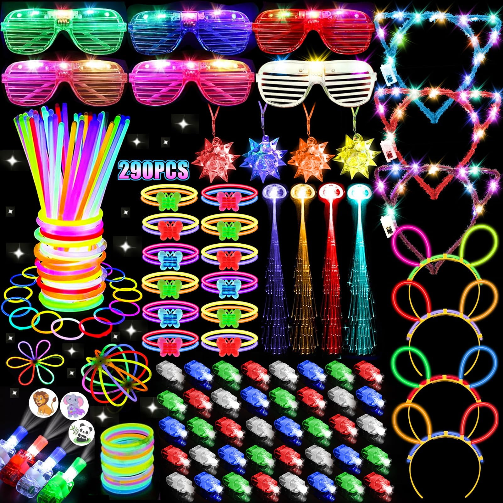JOJUJB 290PCS Glow in the Dark Party H2FSDSupplies for Kids Adults ...
