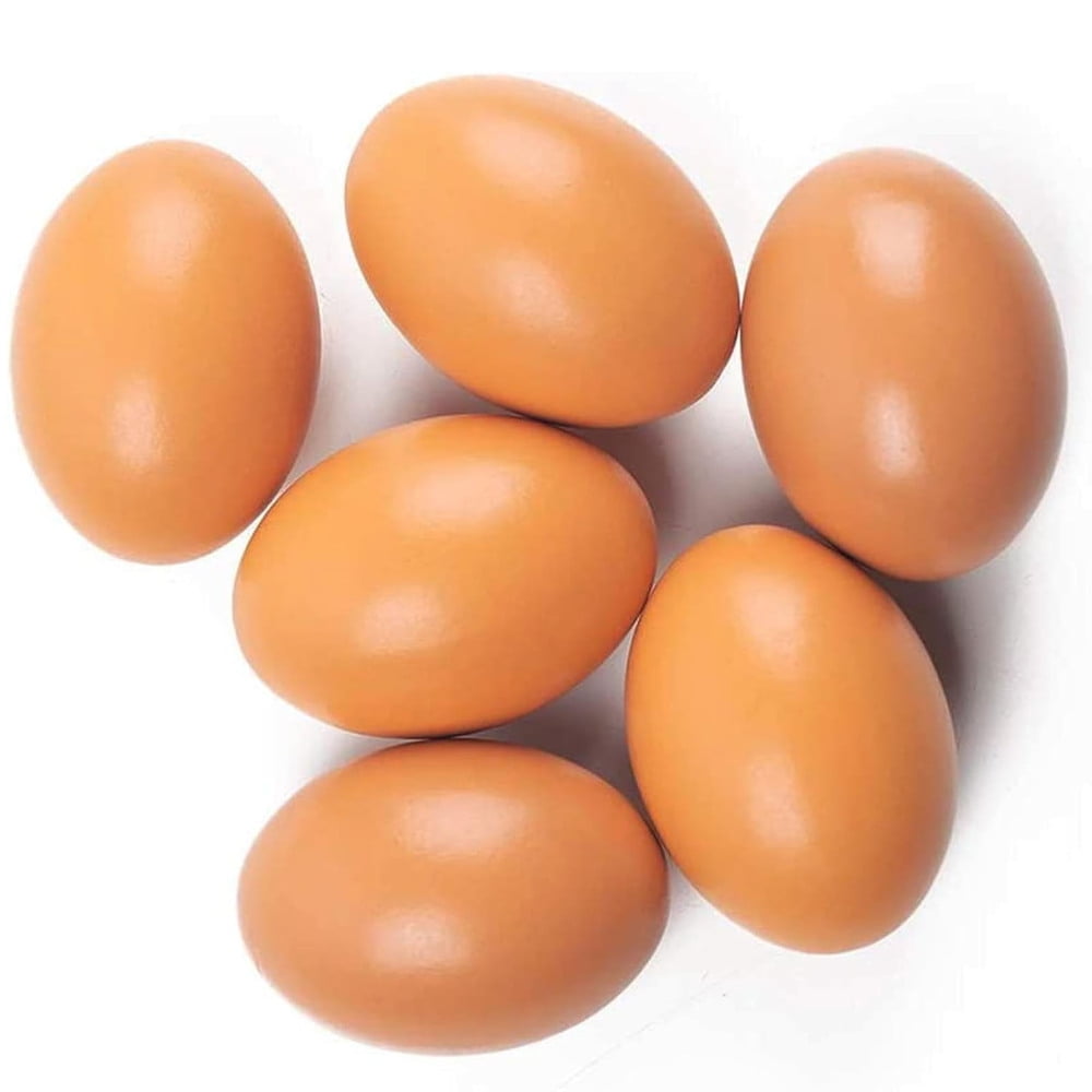 JOLIXIEYE 6 Pcs Fake Wooden Chicken Eggs Help Hen Lay Eggs Agricultural ...