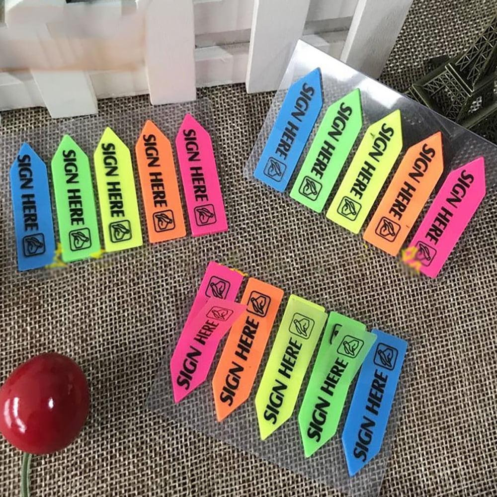 JOLIXIEYE Colored Sticky Classification Markers Translucent Color Clear ...