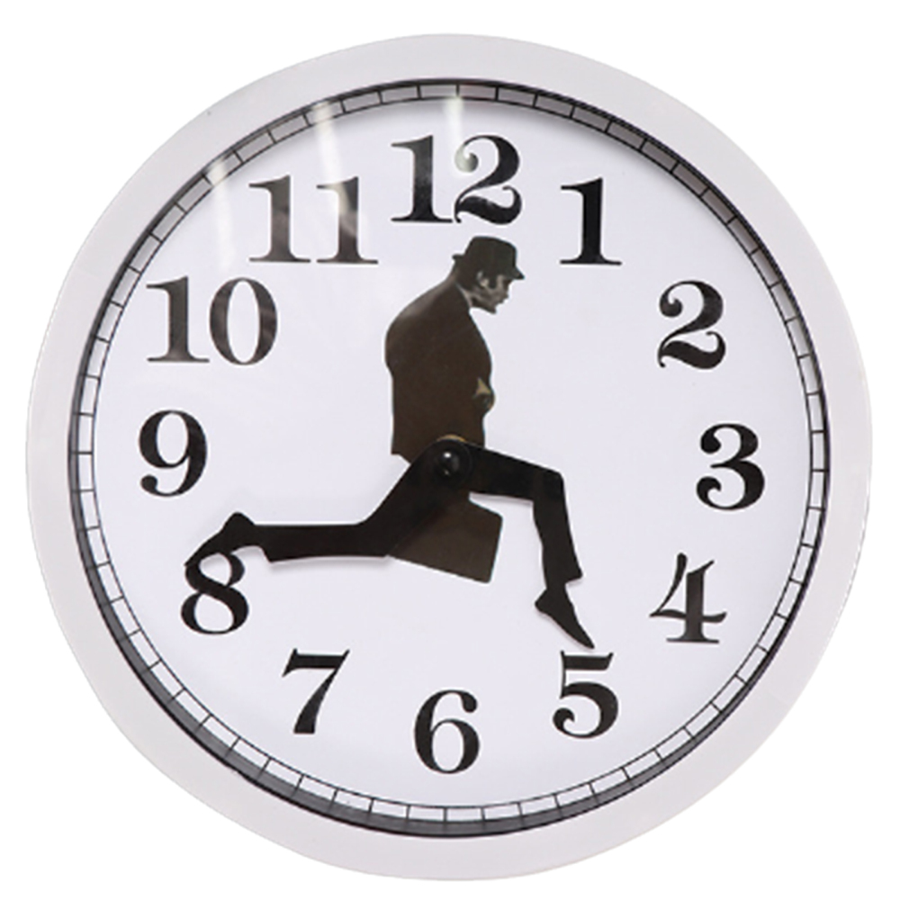 JOLIXIEYE Creative Silly Walk Wall Clock Glass Wall Round Clock ...