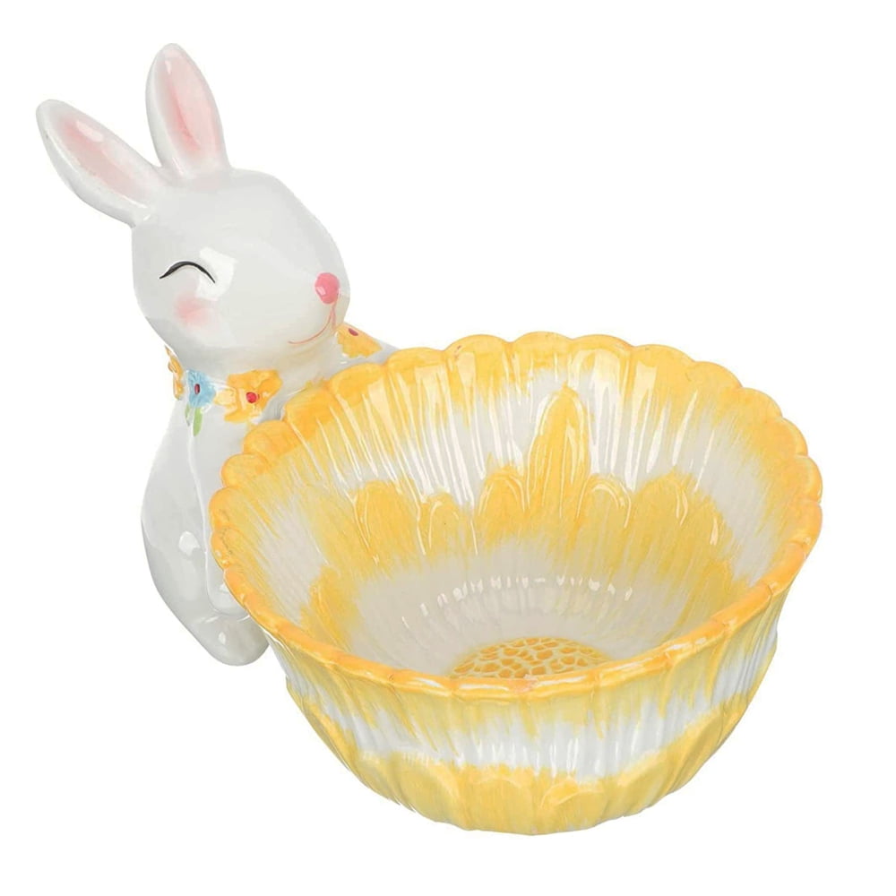 JOLIXIEYE Easter Rabbit Shape Ceramic Candy Bowl Cute Charming ...