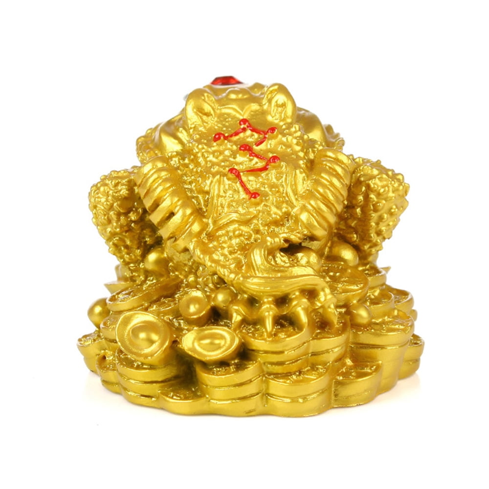 JOLIXIEYE Gold/Bronze Resin Toad Ornaments Table Art Home Room ...