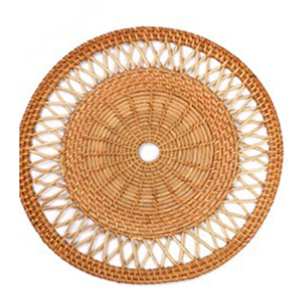 JOLIXIEYE Hanging Wall Basket Decor Decorative Boho Styled Round Rattan ...
