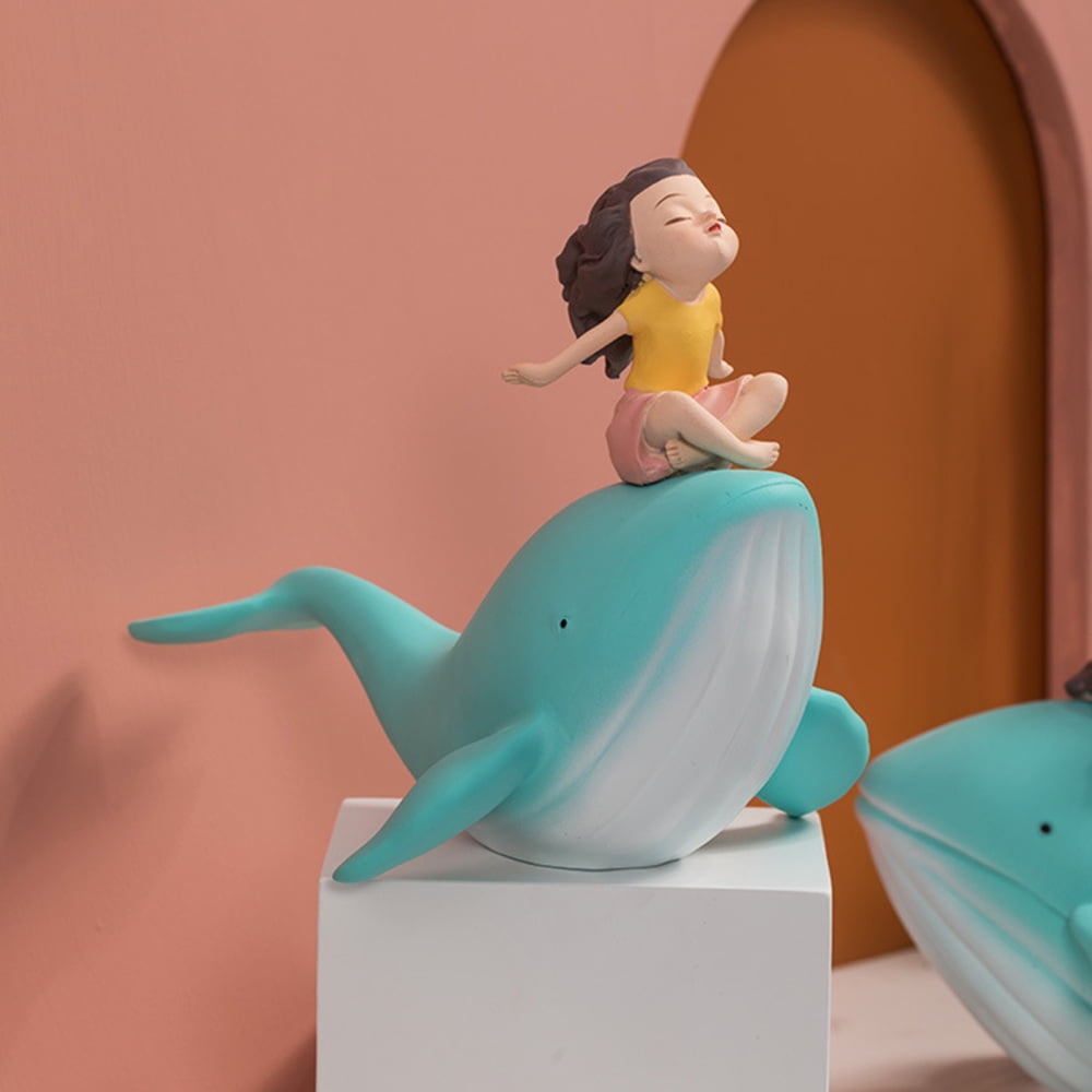 JOLIXIEYE Modern Simple Whale Girl Statue Animal Statues Modern ...