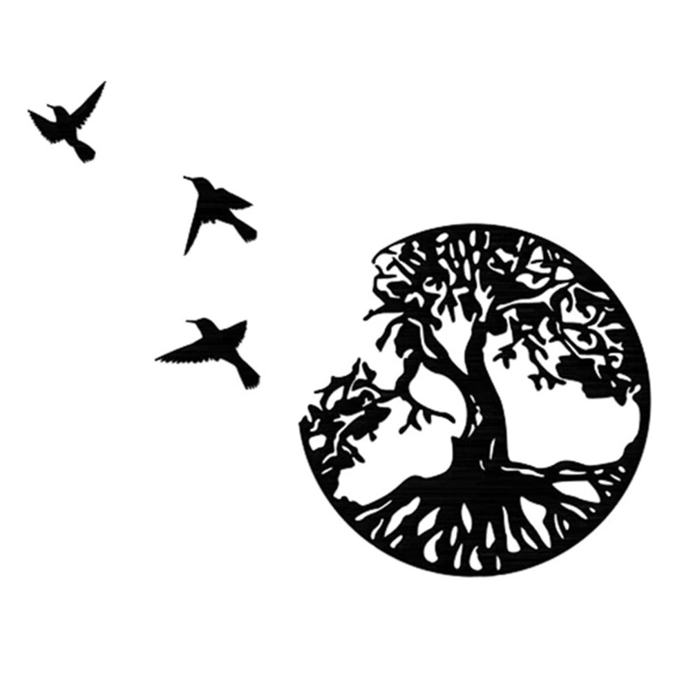 JOLIXIEYE Tree of Life Birds Wall Decor Tree and Birds Pattern Carved ...