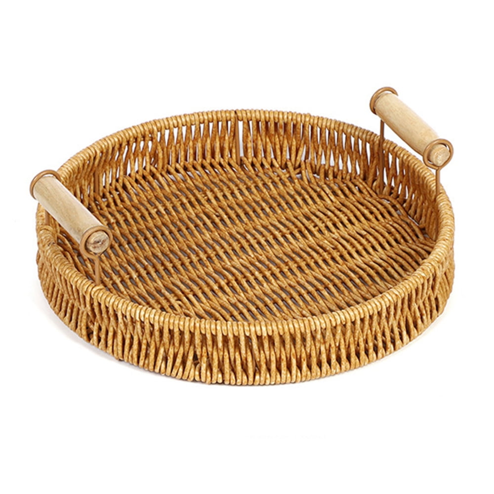JOLIXIEYE Woven Desktop Storage Basket Eco-Friendly Organic Rattan ...
