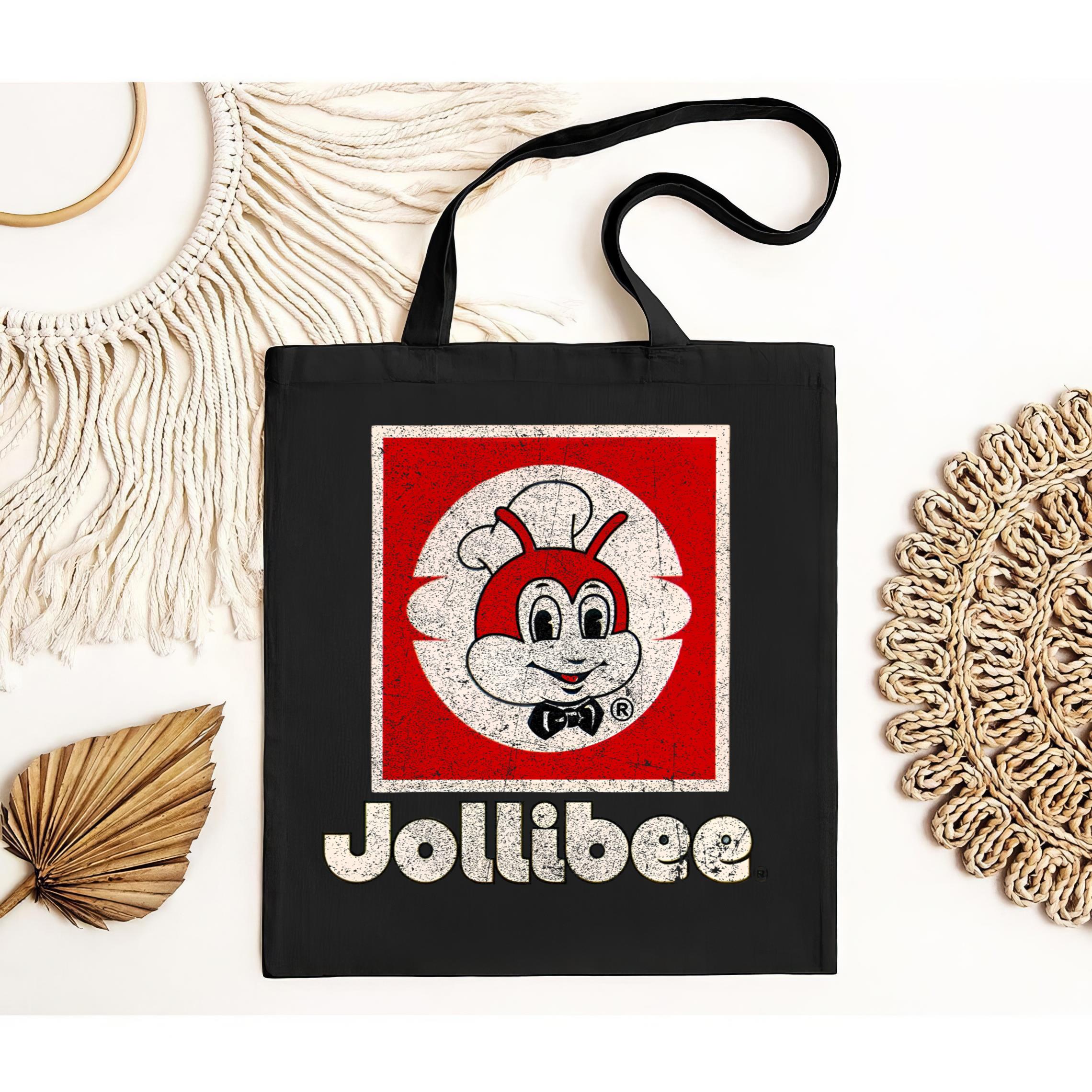 JOLLIBEE Retro Distressed 80s Style Logo Graphic Short-Sleeve Tote Bag ...