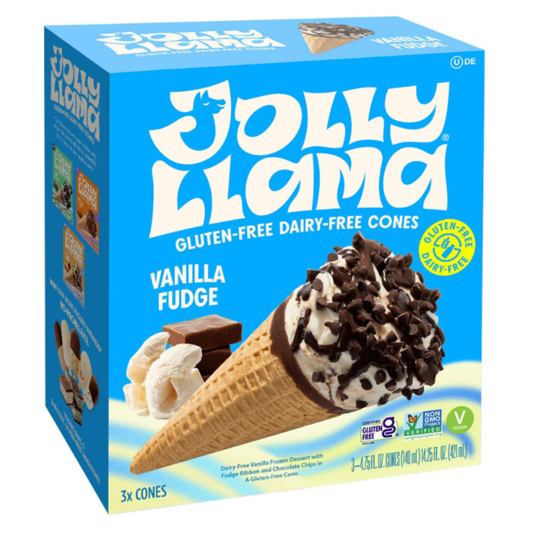 Jolly Llama, Gluten Free & Dairy Free Vanilla Fudge Cones, 3 Count 14. ...