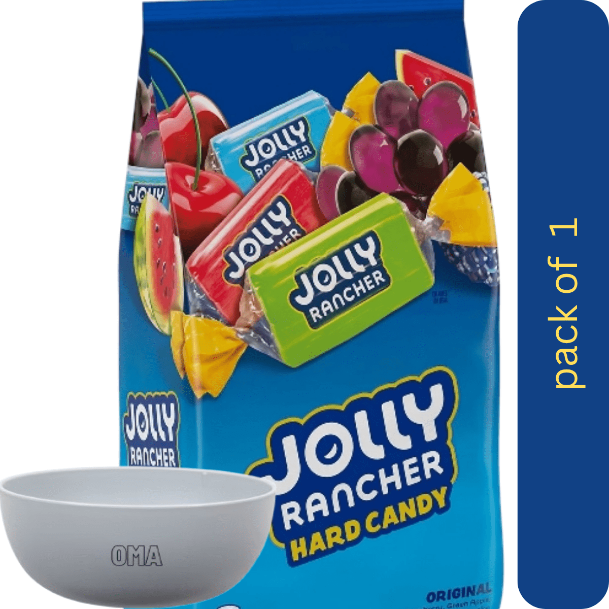 JOLLY RANCHER Assorted Fruit Flavored Hard Candy, 5 lbs with bowl by ...