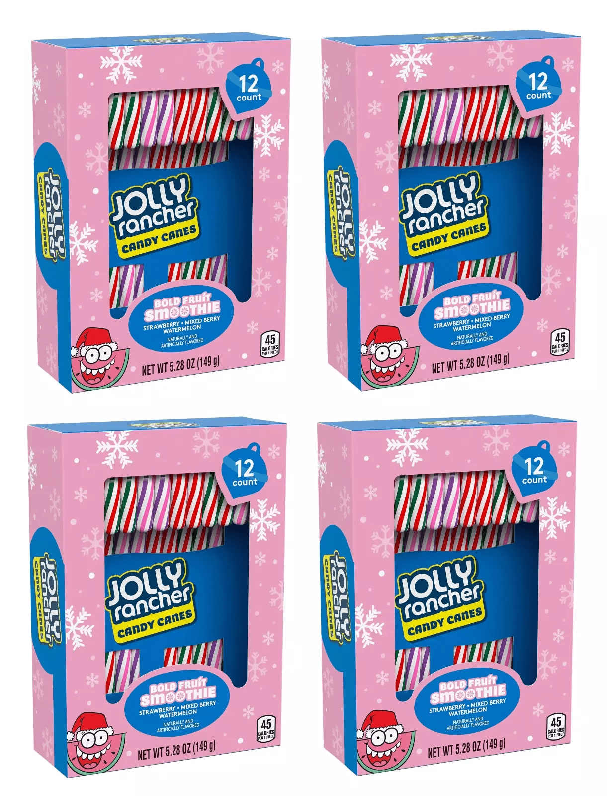 JOLLY RANCHER Candy Canes, Bold Fruit Smoothie Flavor, 5.28-Ounce (Pack ...