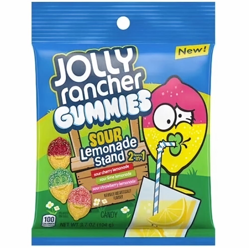 JOLLY RANCHER Gummies 2 In 1 Sour Lemonade Stand Flavors Peg Bag (Pack ...