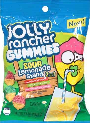 JOLLY RANCHER Gummies 2 In 1 Sour Lemonade Stand Flavors Peg Bag (Sour ...