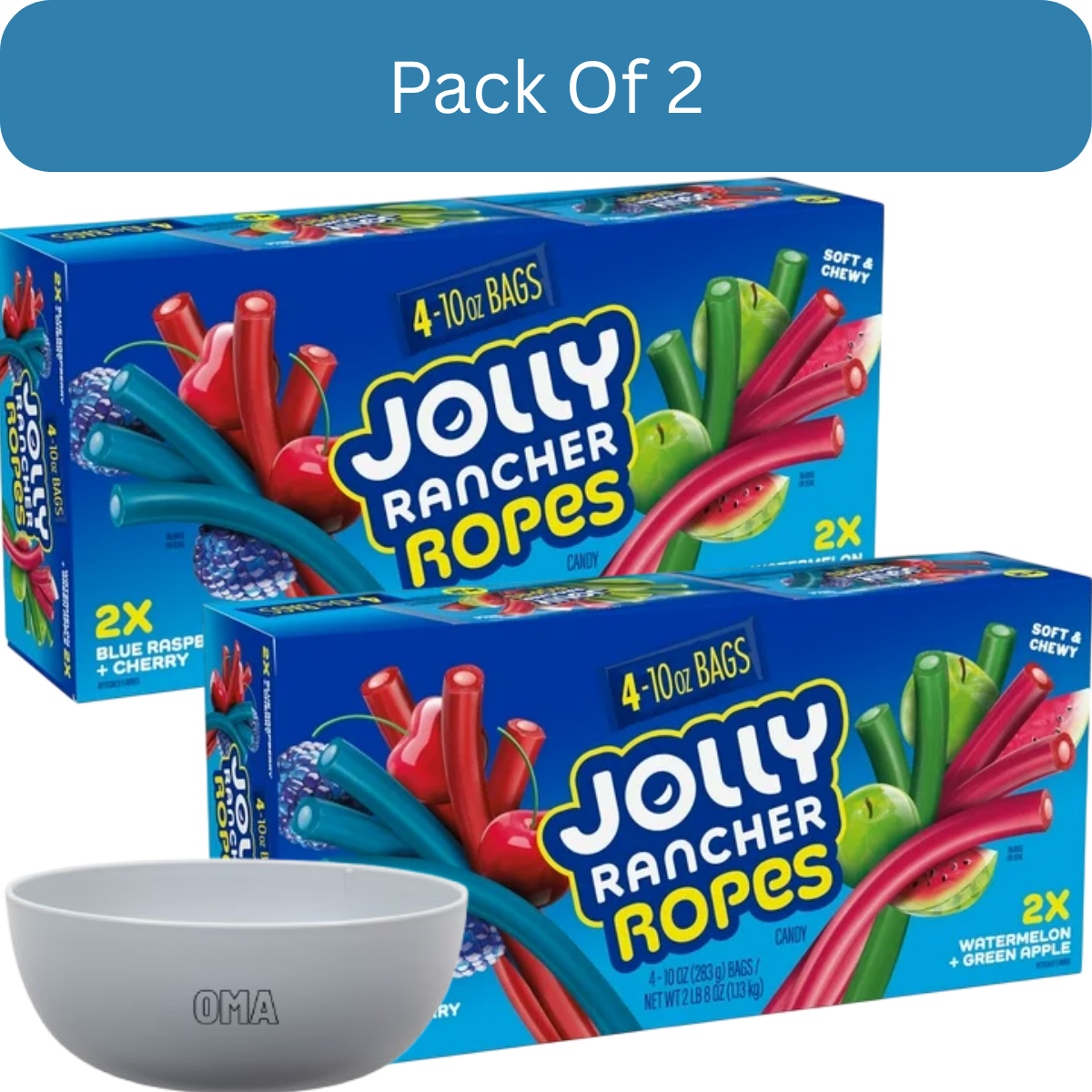 JOLLY RANCHER Ropes Variety Pack, 10 oz, 4 ct-2pk, With Olive White ...