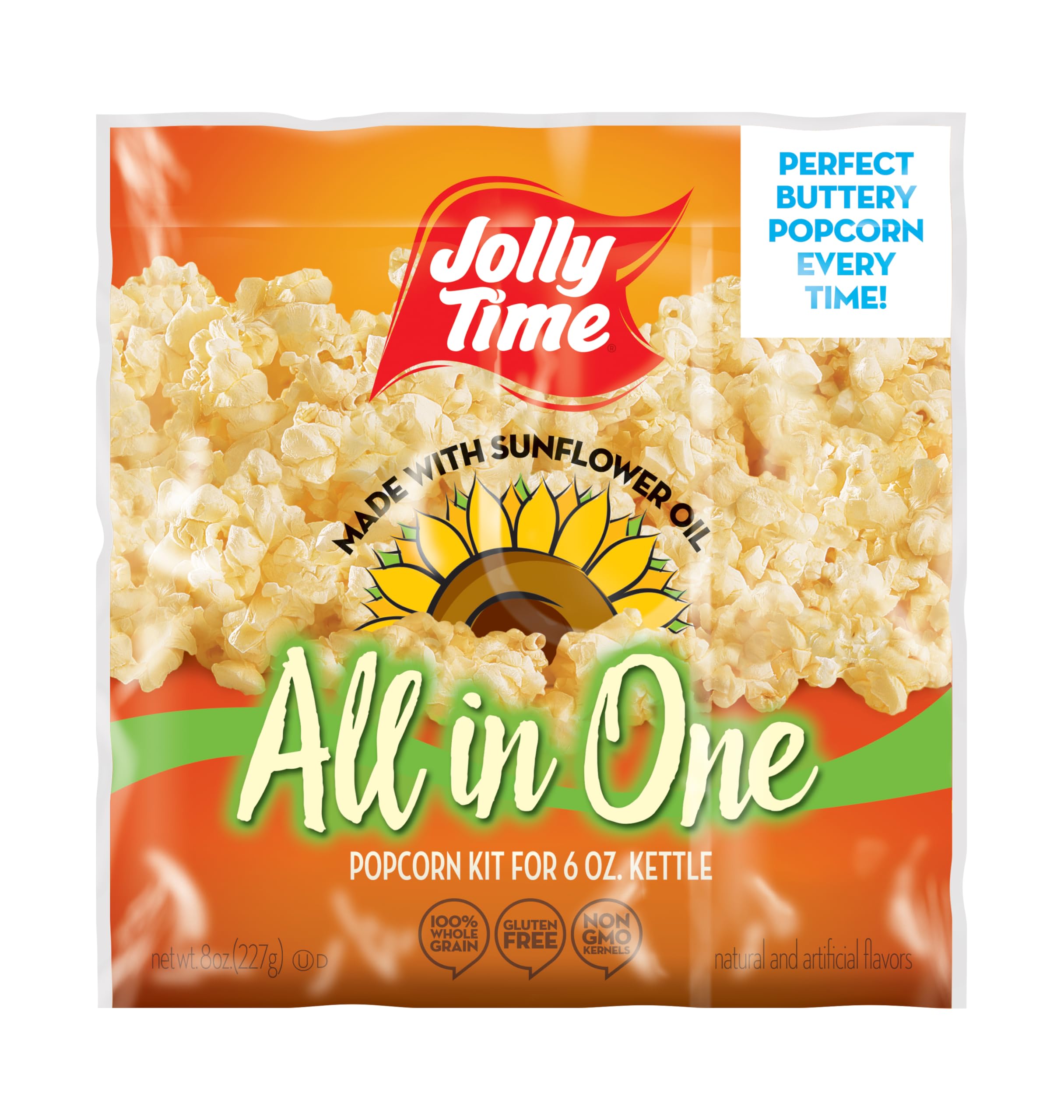 JOLLY TIME All in One Popcorn Kit with Sunflower Oil, Portion Packets ...