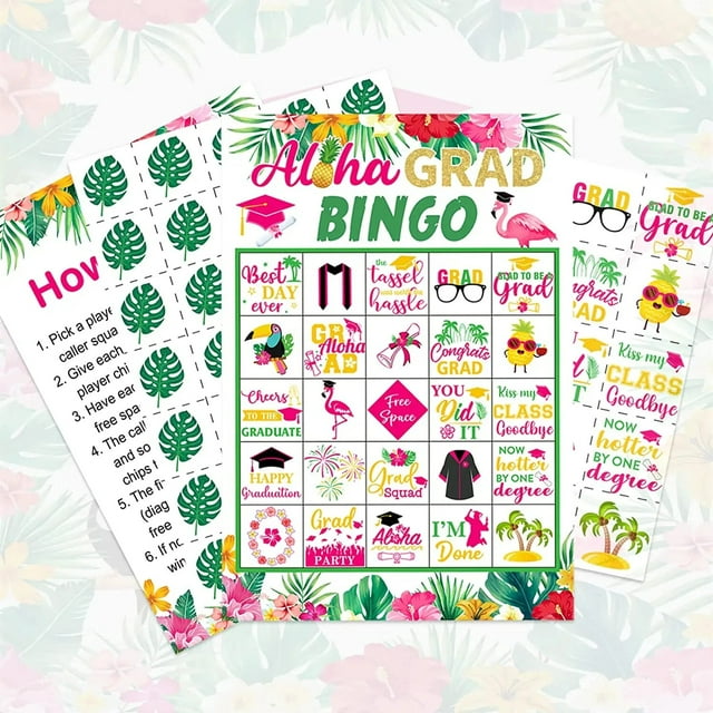 JOLLYBOOM-Graduation Bingo Game Card, Grad Bingo Game Card, Graduation ...