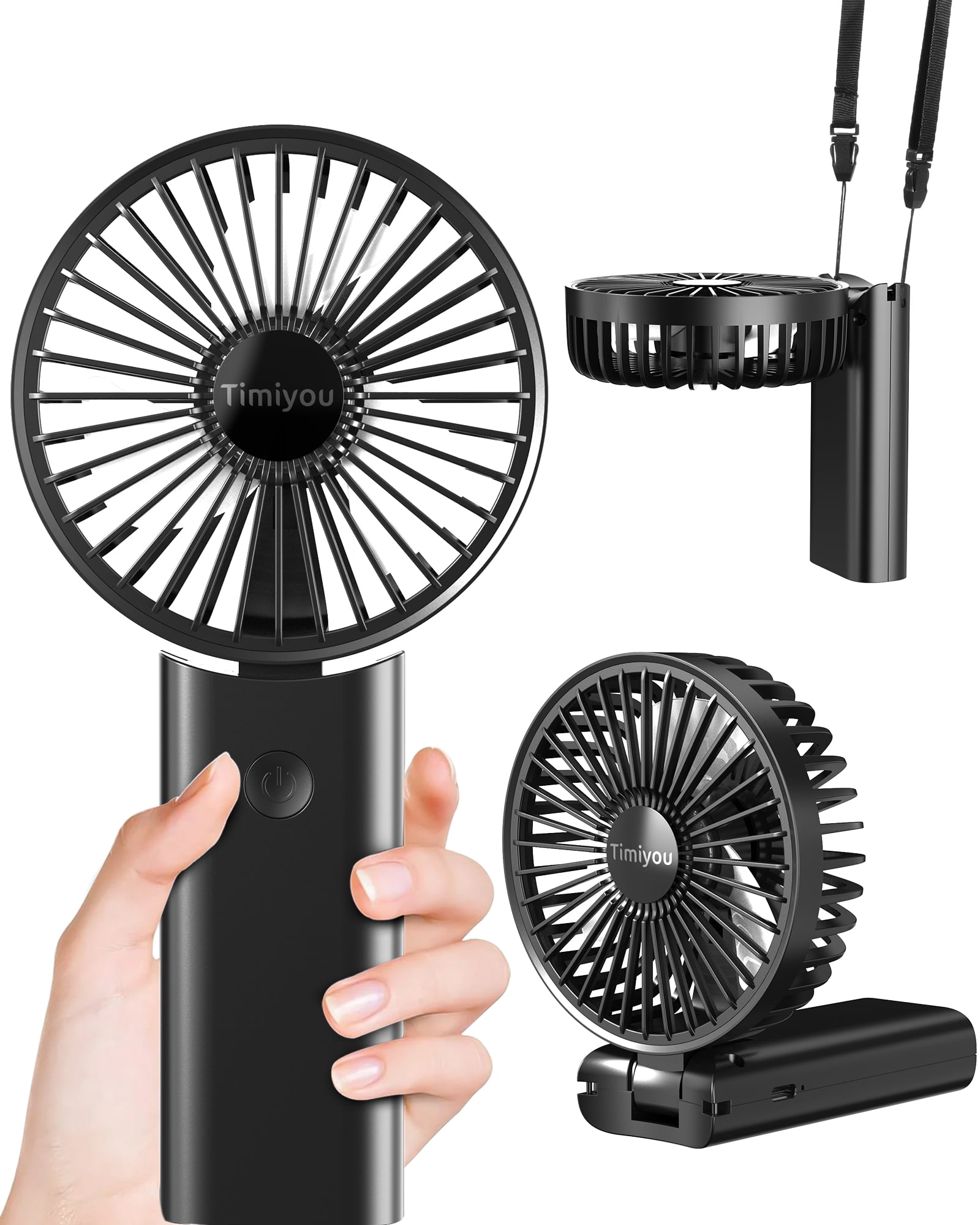Portable Handheld Mini Fan, Neck Fan, 3000mAh Desk Fan, 180° Adjustable ...