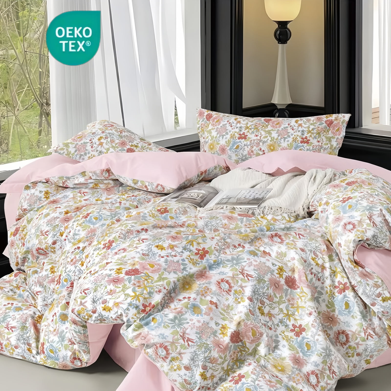 JOLUSERE 100% Organic Cotton Duvet Cover Sets Full Size, 3 Pieces ...