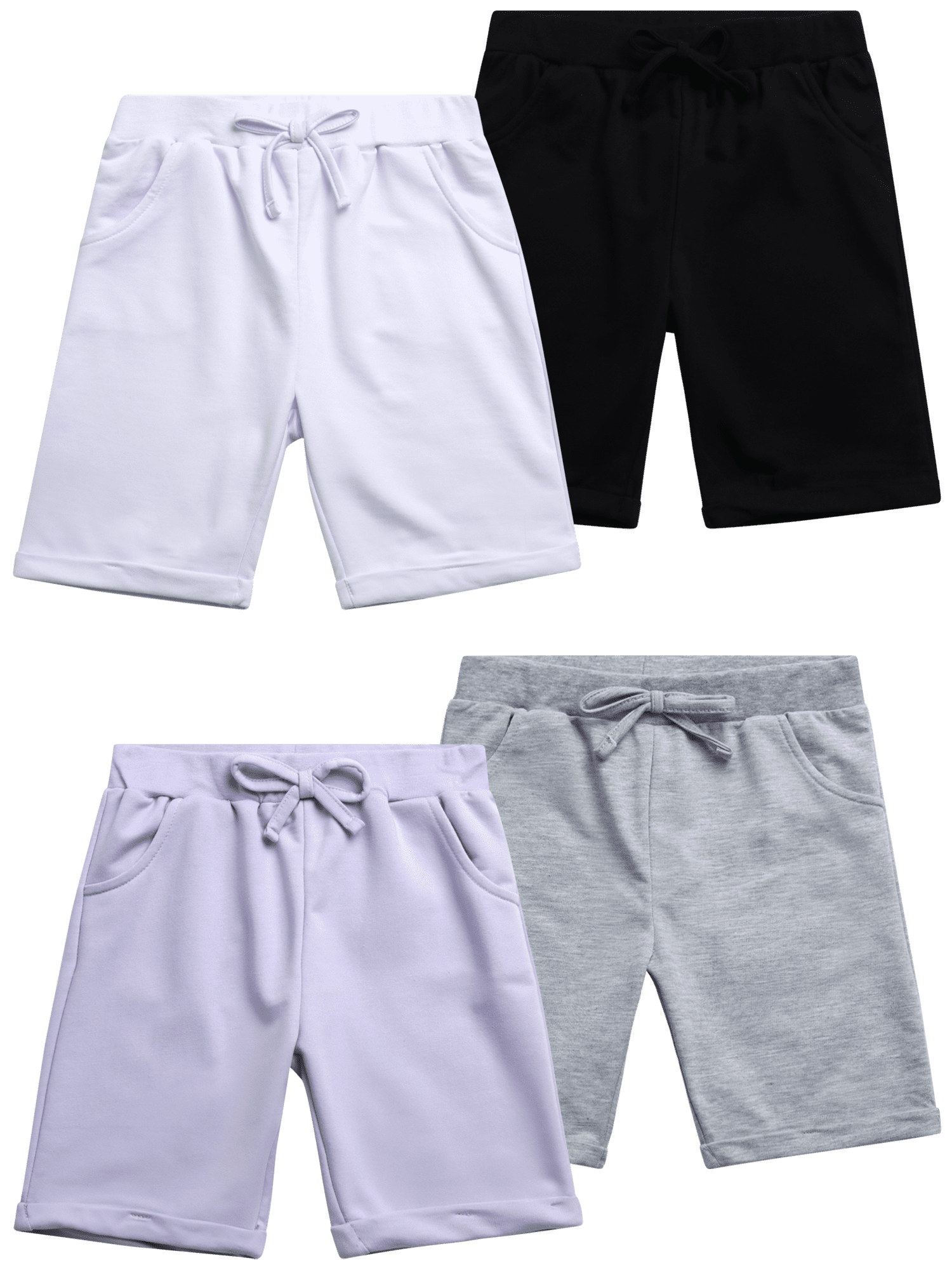 Real Love Girls' Active Shorts - 4 Pack French Terry Bermuda Shorts ...