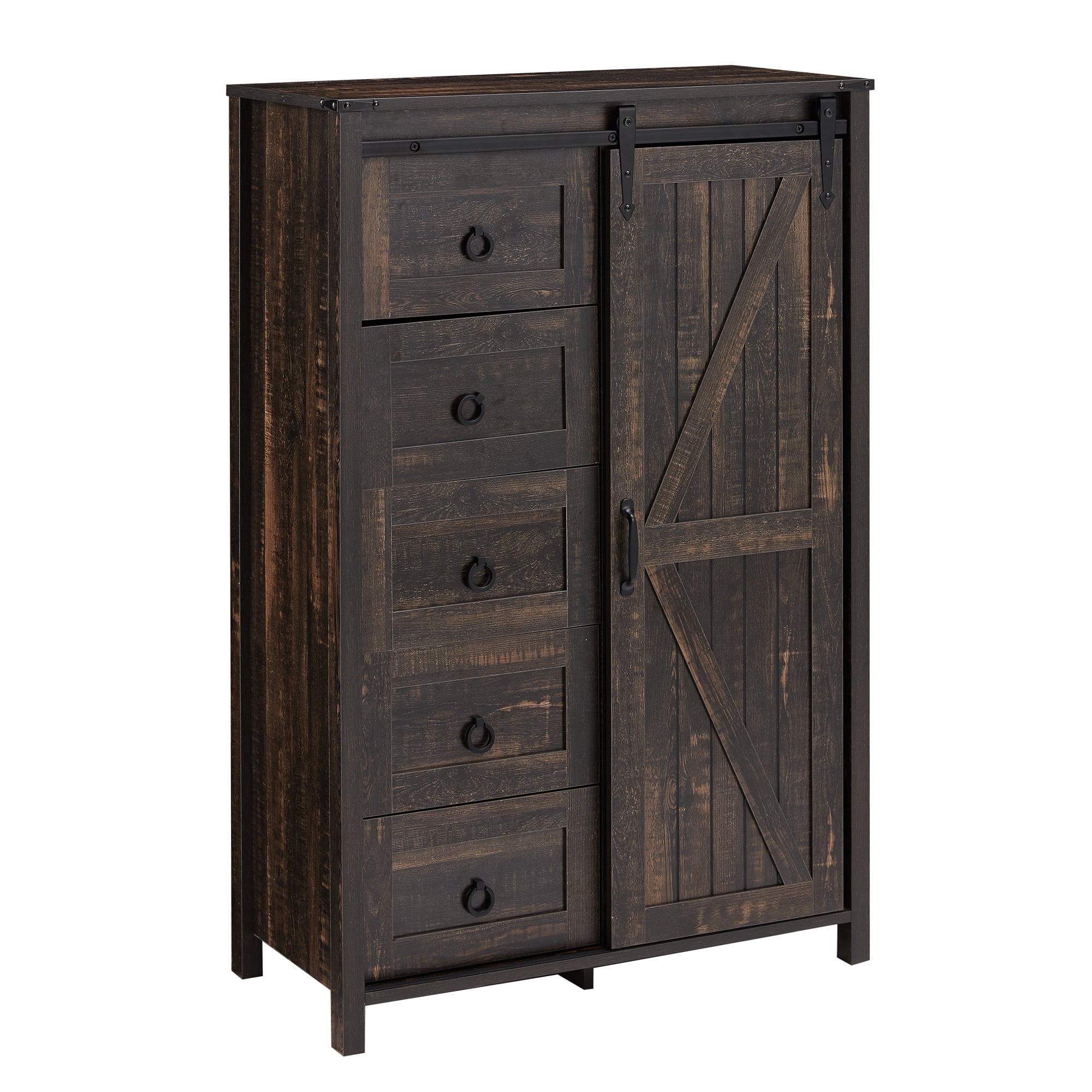 JOMEED 5 Drawers Dresser for Bedroom, Farmhouse 48" Tall Chest of ...