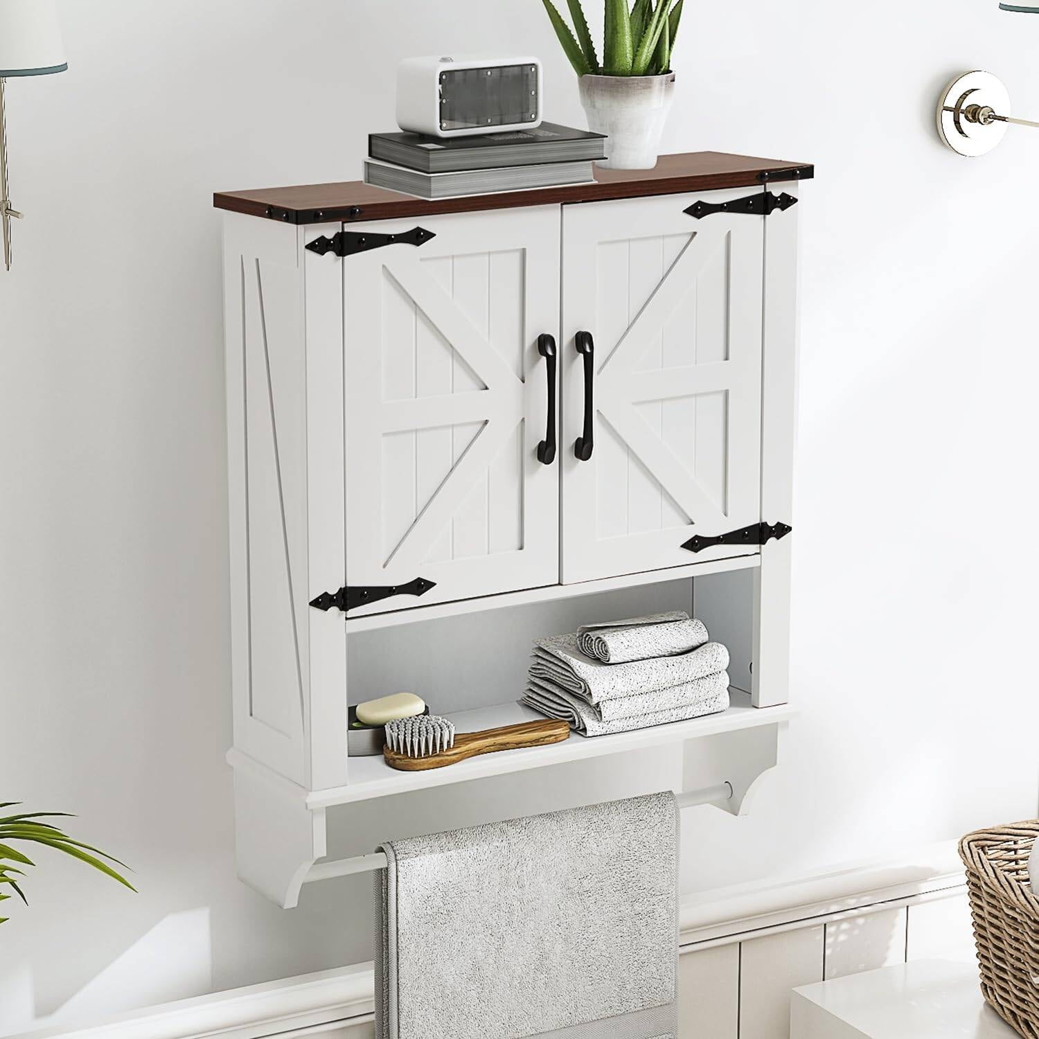 JOMEED Bathroom Wall Cabinet, Farmhouse Medicine Cabinet Storage with ...