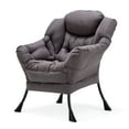 JOMEED Modern Fabric Lazy Accent Chair with Armrests & Side Pocket ...