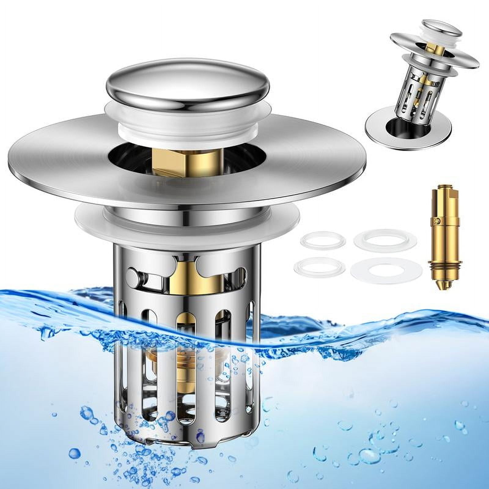 JOMST Bath Universal 2-in-1 Bathroom Sink Stopper, Pop-up with Anti ...