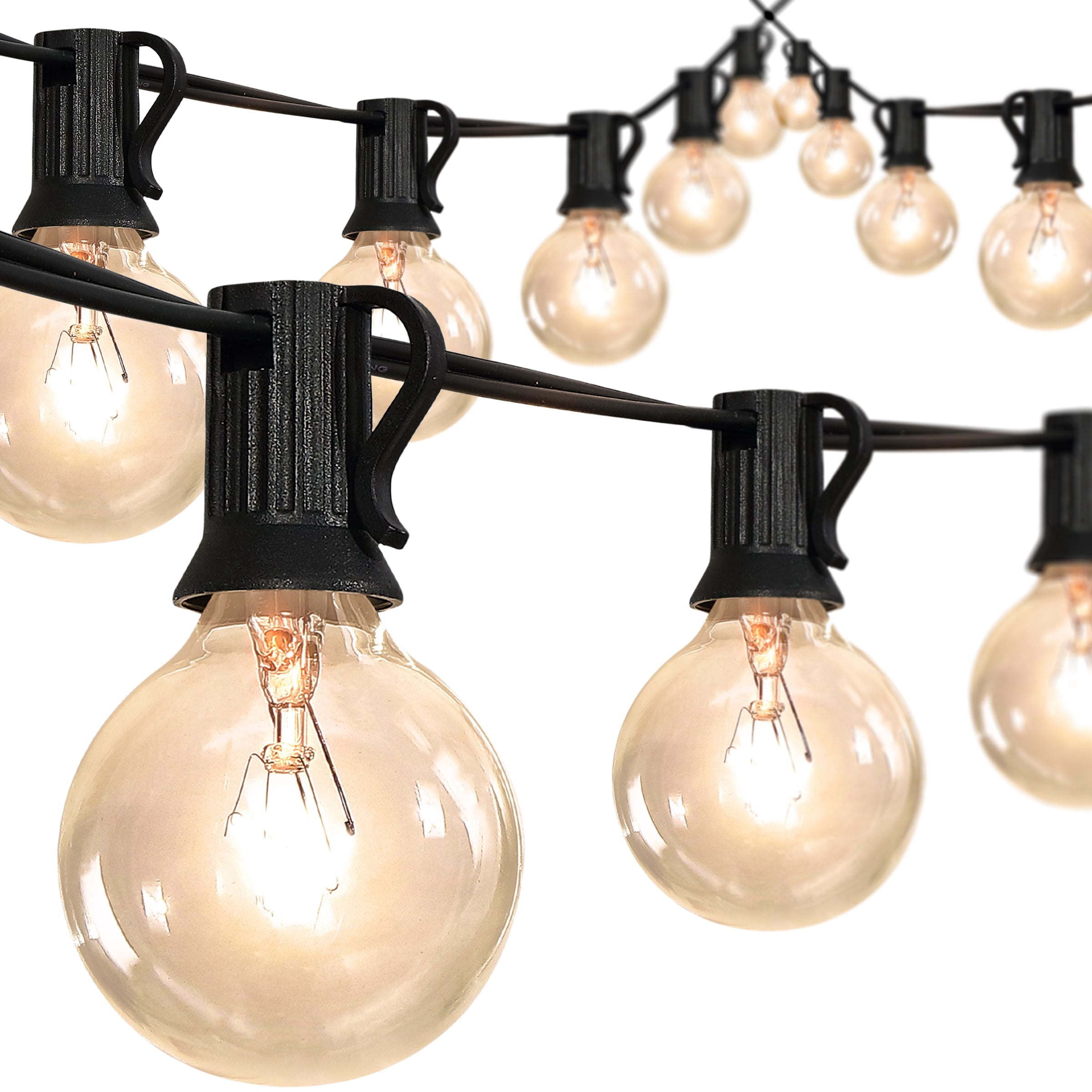JONATHAN Y 25-Light Indoor/Outdoor 25ft G40 Bistro Globe Bulb String ...