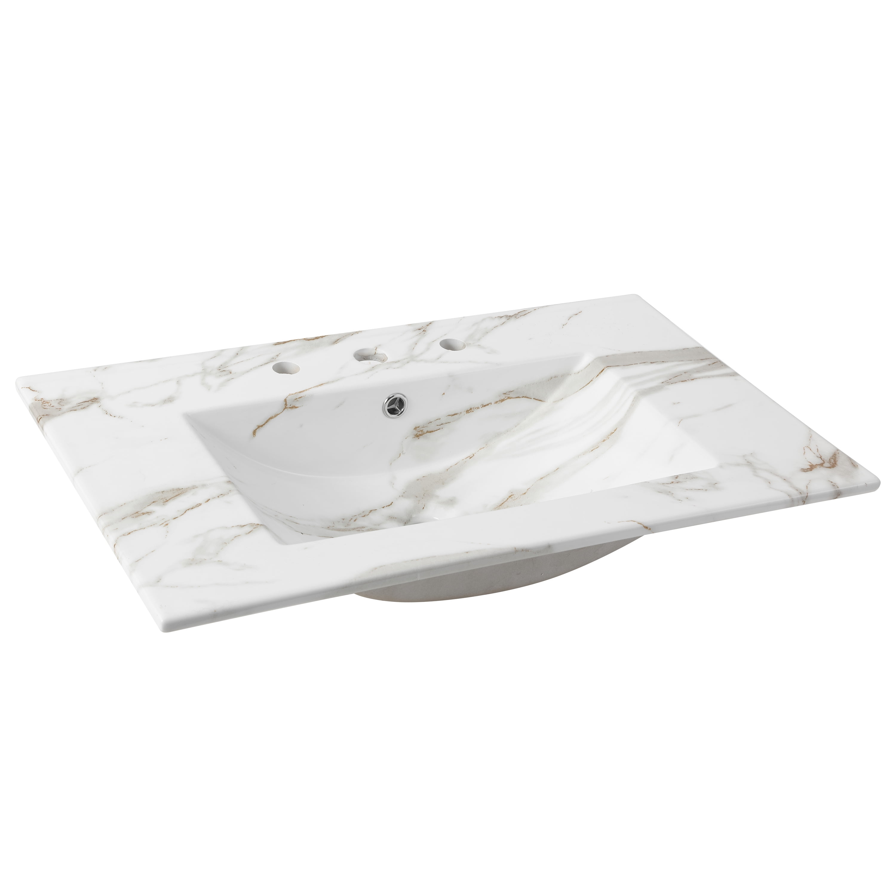 JONATHAN Y Ancillary 3-Hole 30 in. Rectangular Ceramic Single Sink ...