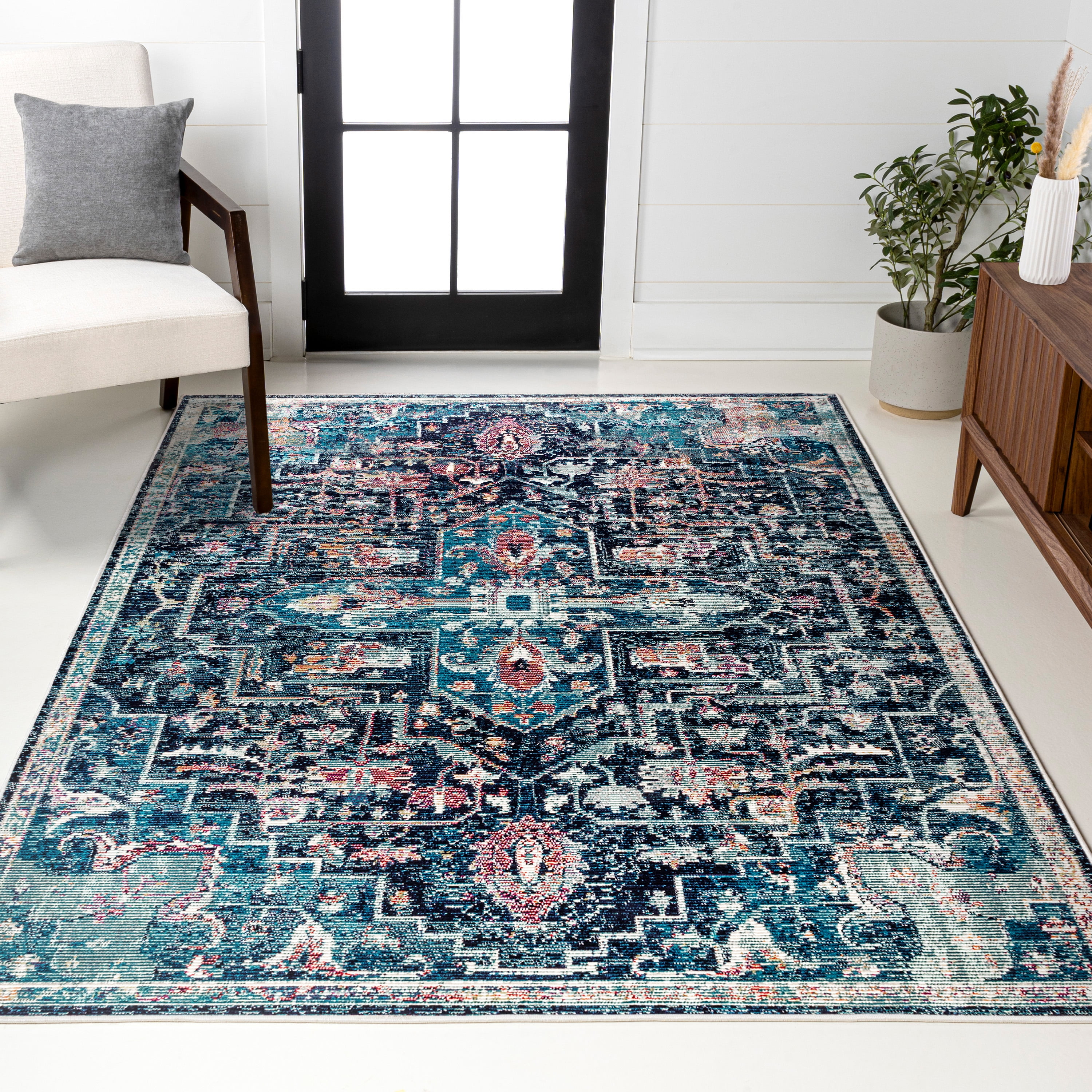 JONATHAN Y CALIFORNIA VINTAGE 5 x 8 Area Rug, Zafra Vintage Medallion ...