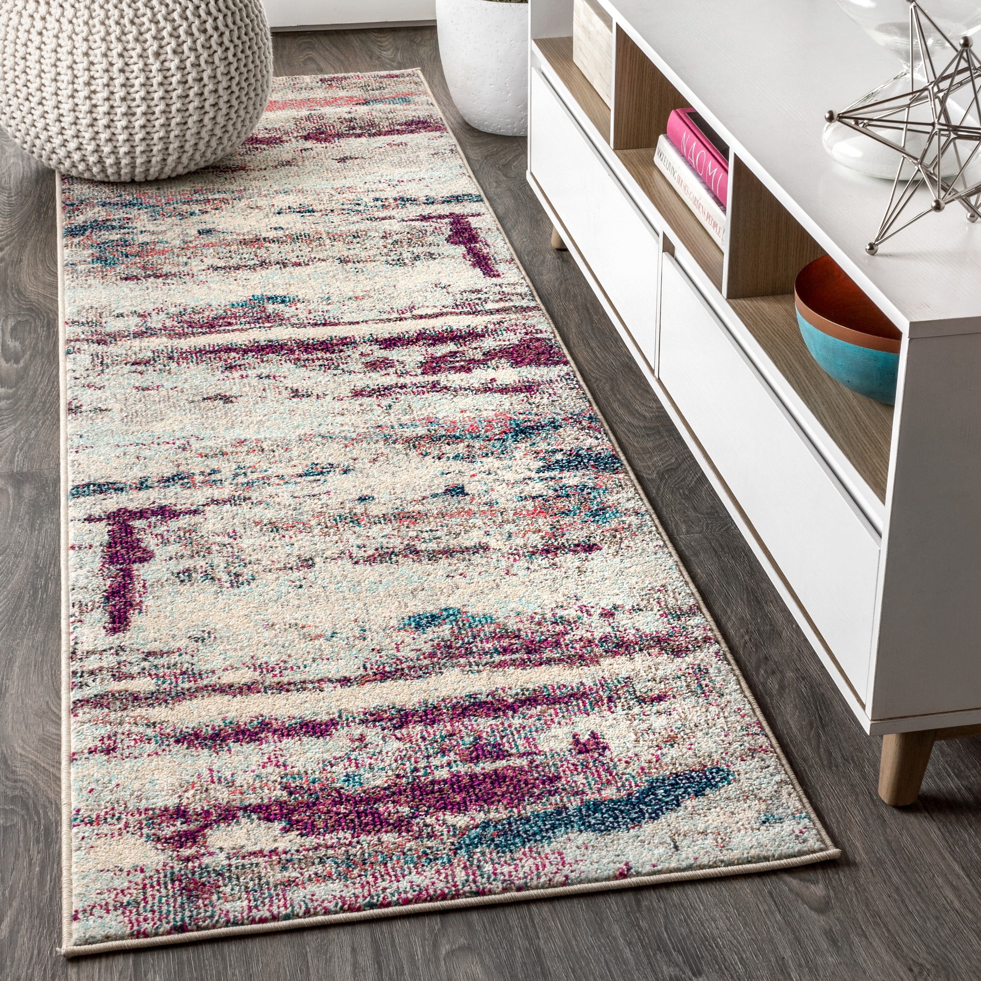 JONATHAN Y CONTEMPORARY POP 2 x 8 Runner Rug, Modern Abstract ...