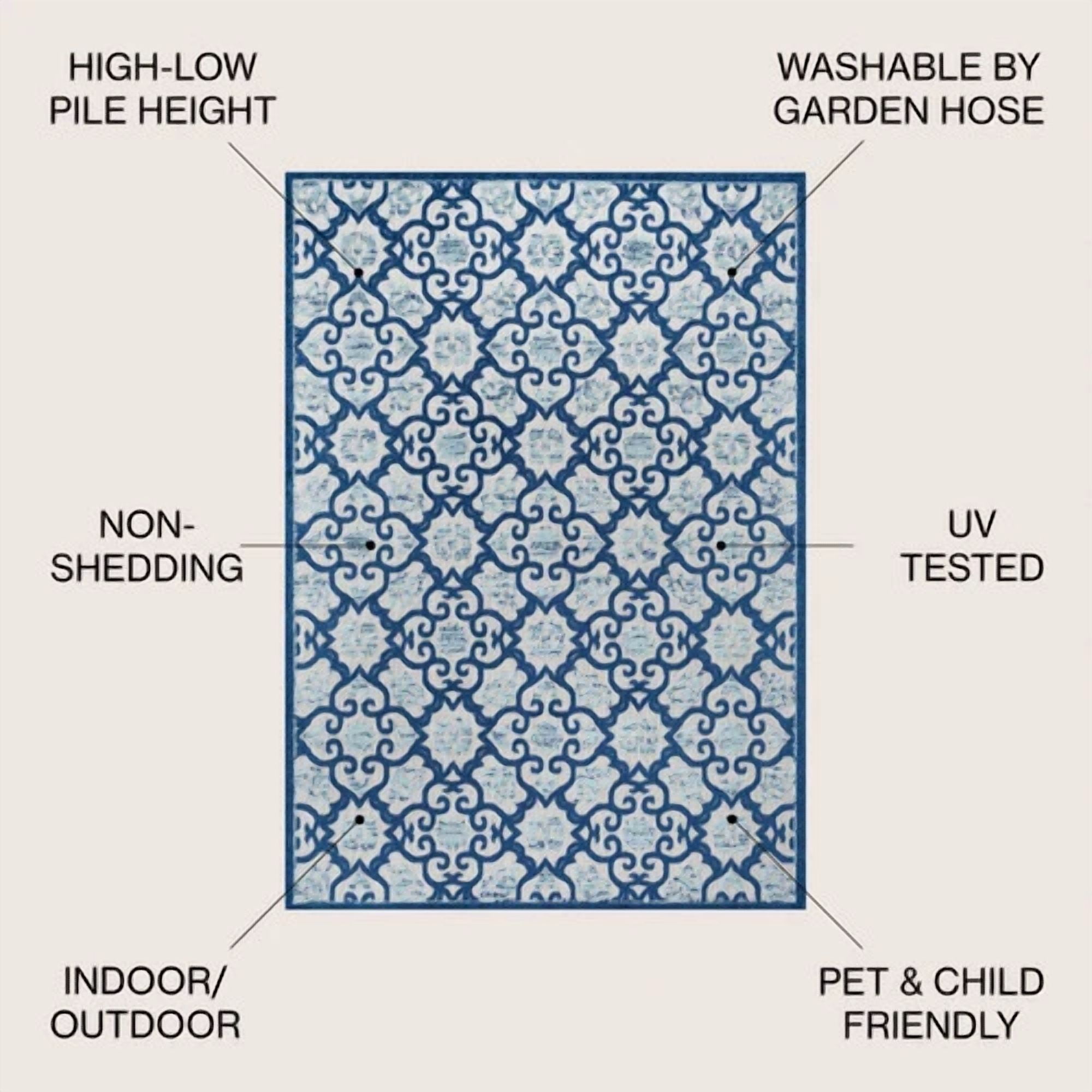 JONATHAN Y Crisantemo Tile Trellis High-Low Indoor/Outdoor - Walmart.com
