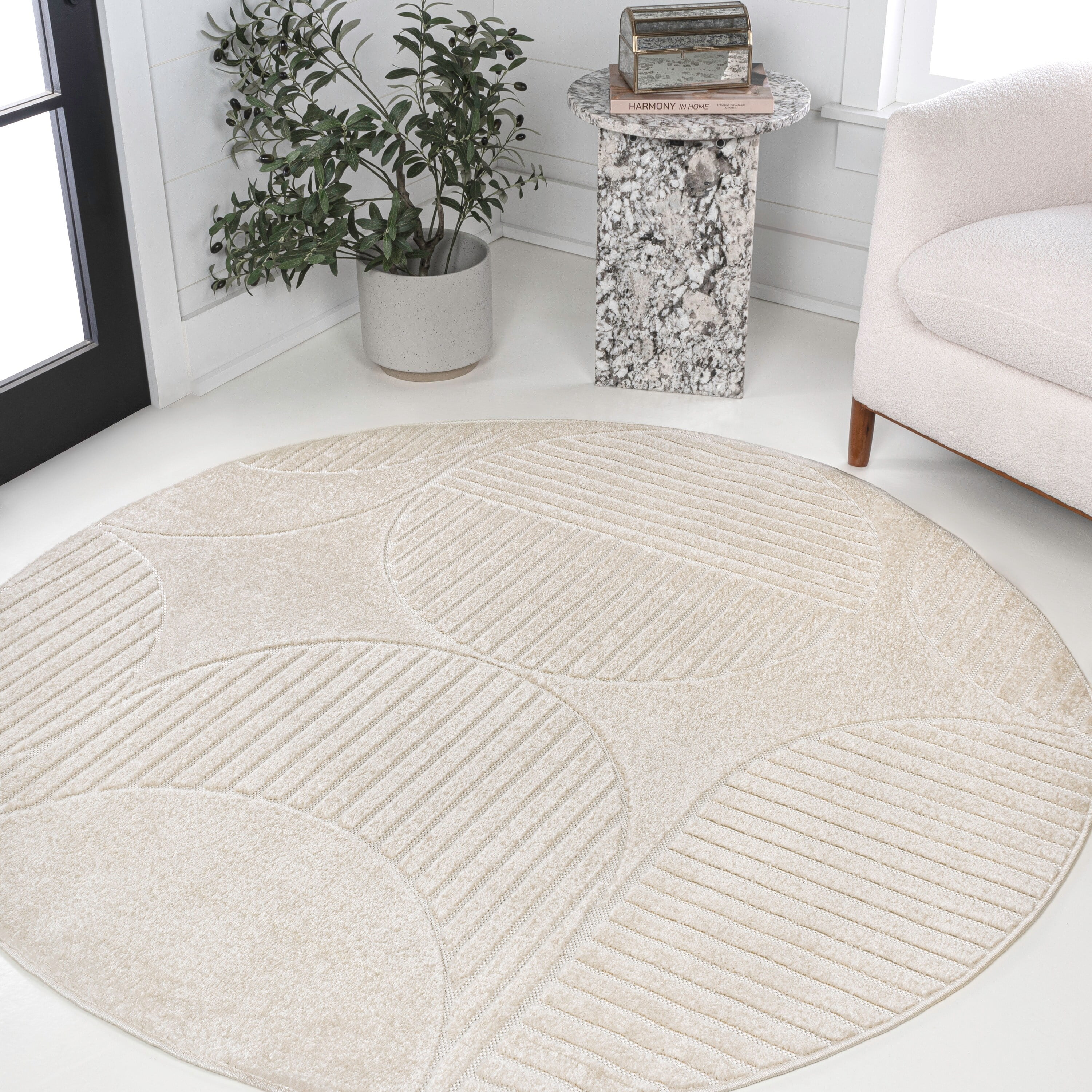 JONATHAN Y Dila Geometric Arch Scandi Striped Ivory/Cream Area Rug 8 ...