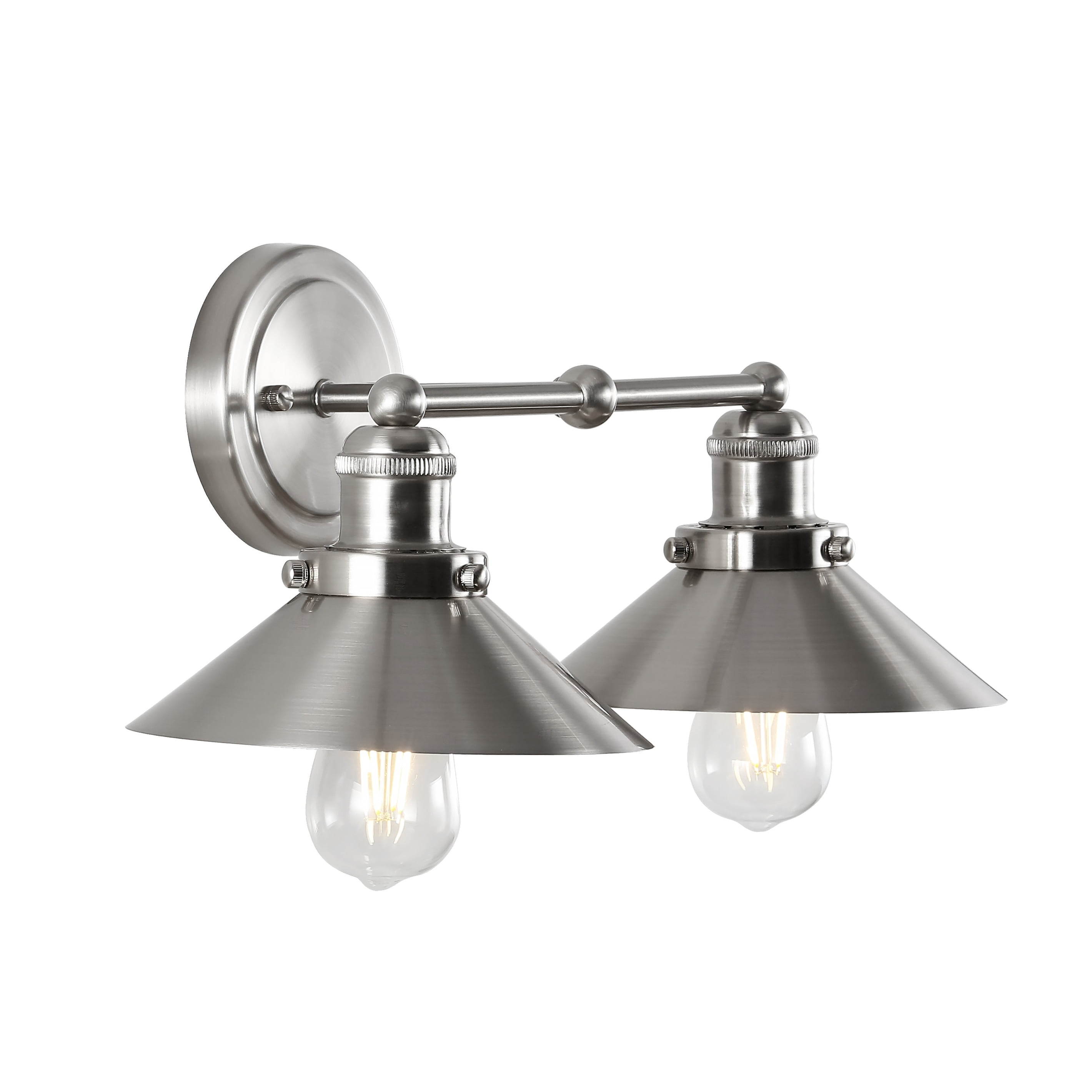 JONATHAN Y Florence Metal Shade Sconce, by 2-Light - Nickel - Walmart.com