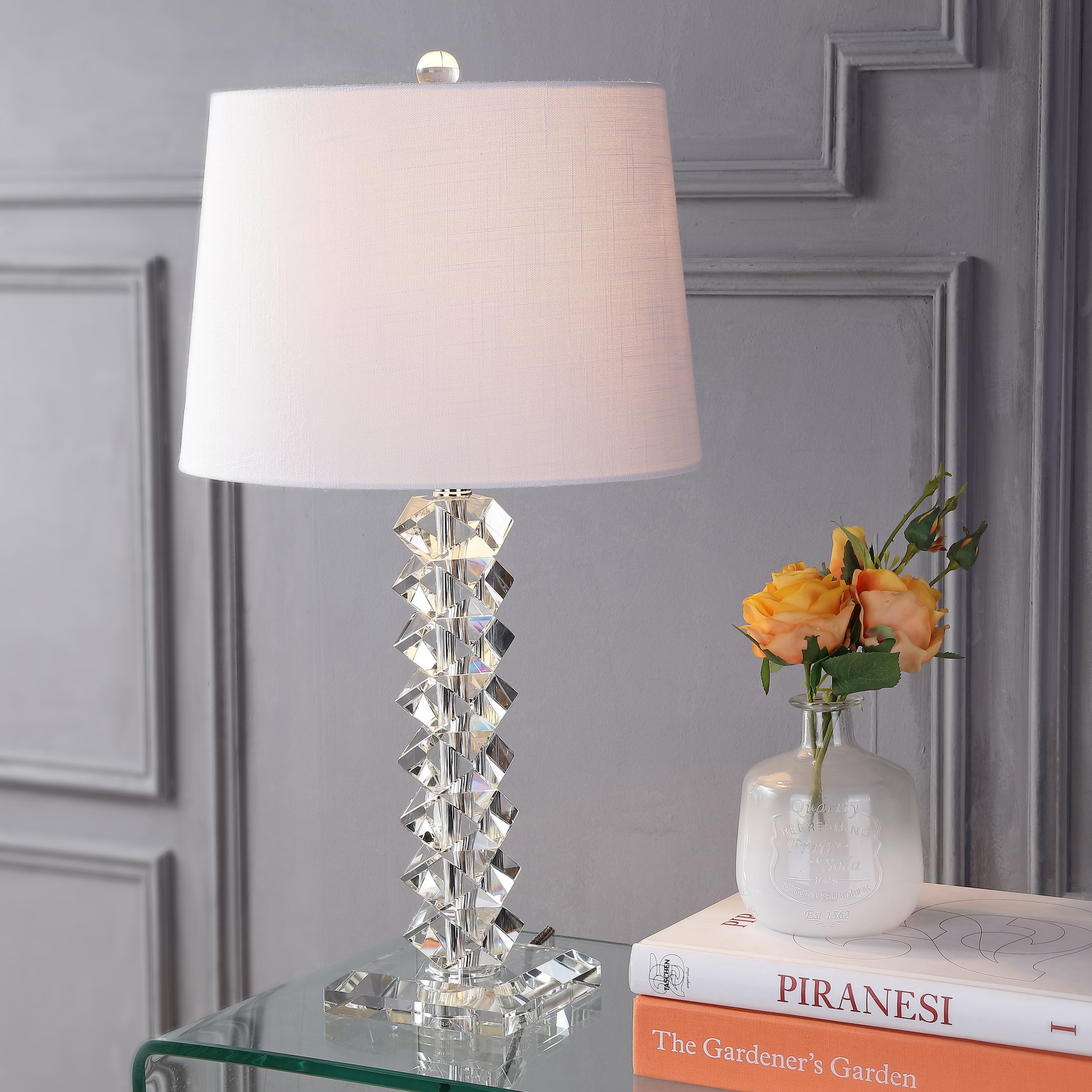 JONATHAN Y Hadley 25.5" Crystal LED Table Lamp, Clear by JONATHAN Y ...