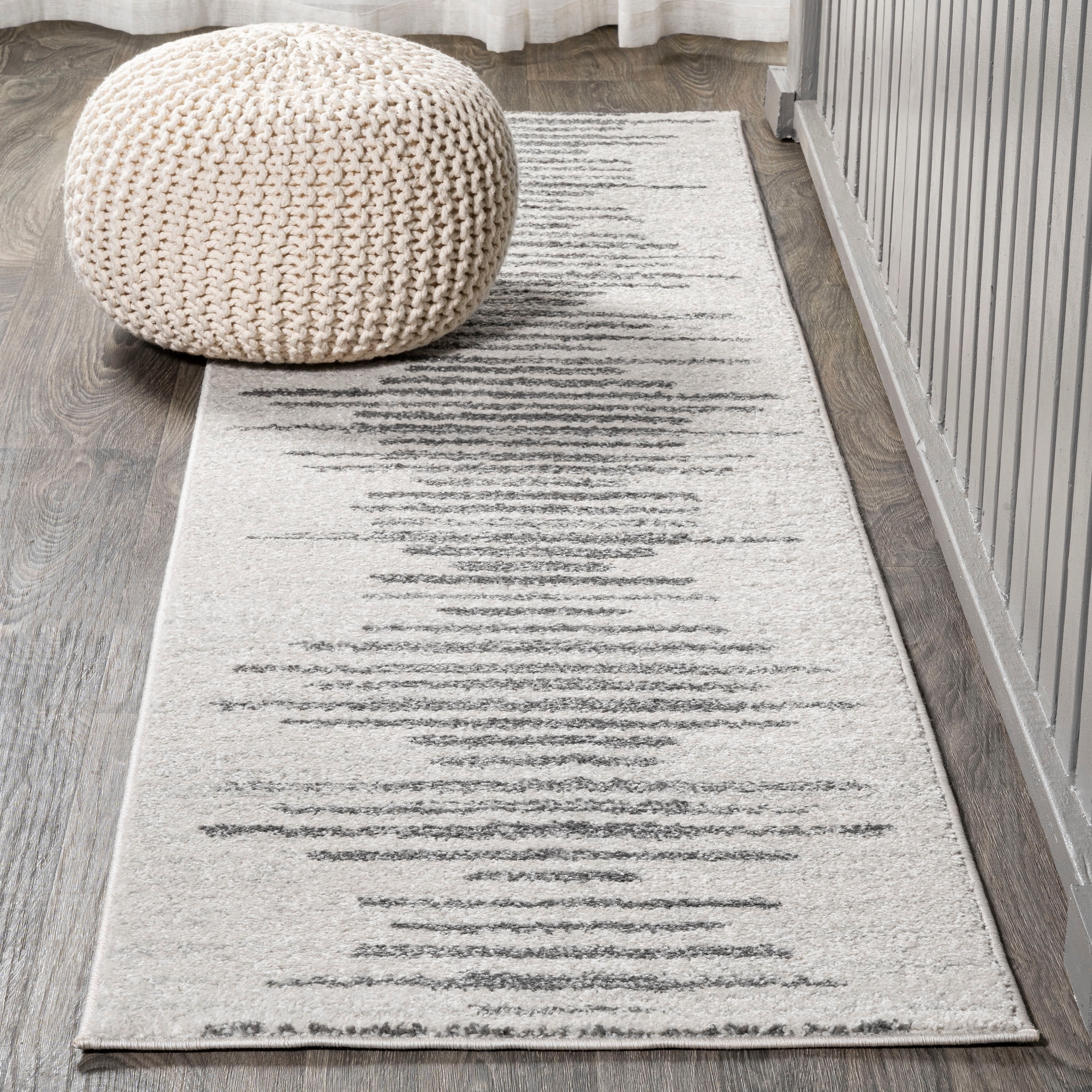 JONATHAN Y JONATHAN Y Aisha Berber Stripe Geometric Area Rug 2 X 8 - Cream/Gray - Walmart.com