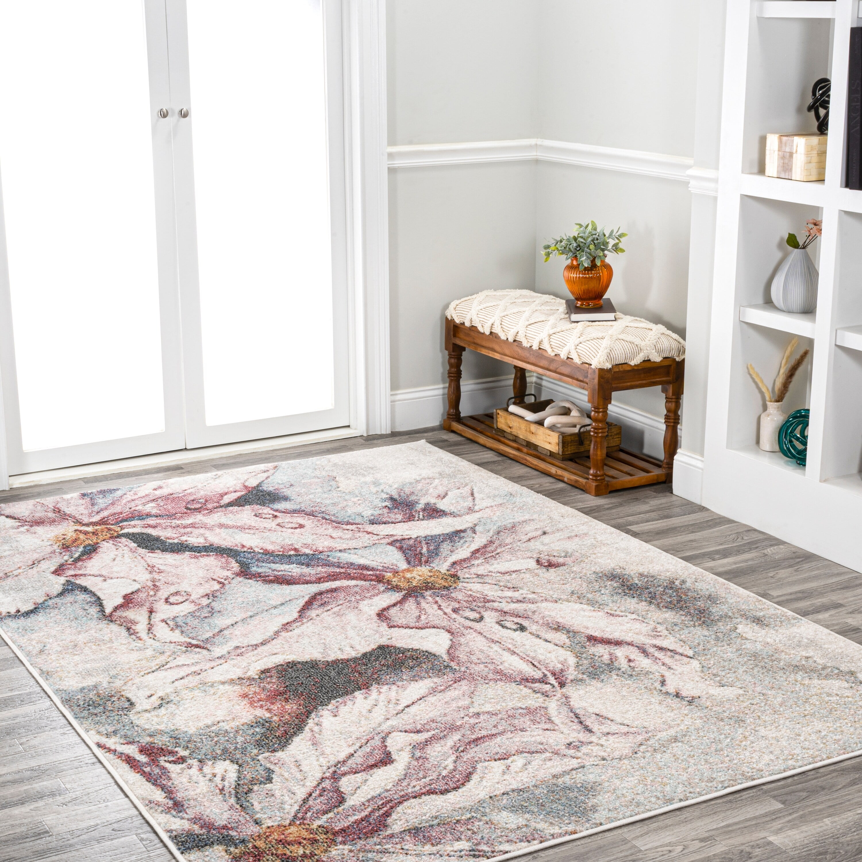 JONATHAN Y JONATHAN Y Balansat Modern Abstract Muted Flowers Area Rug ...