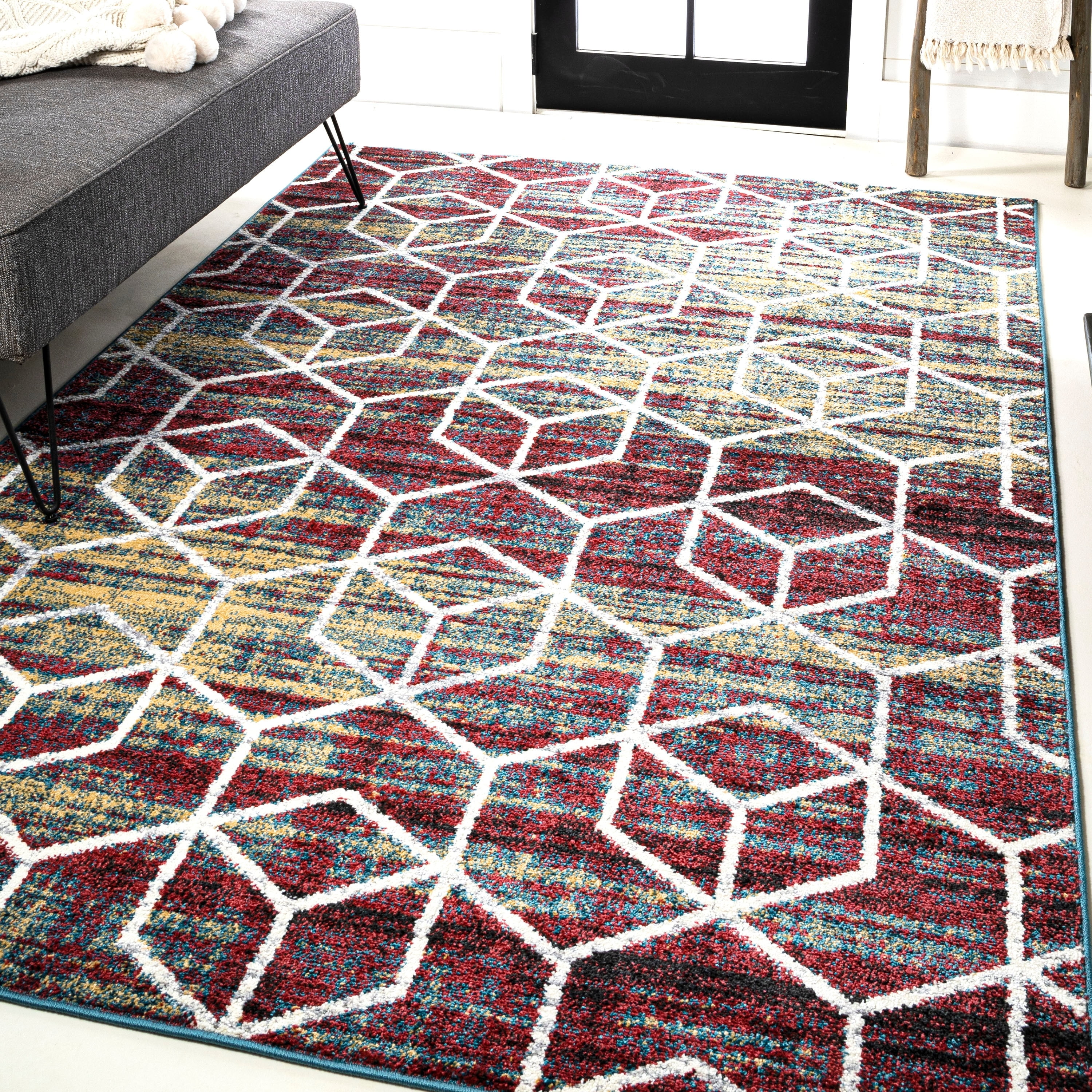 JONATHAN Y JONATHAN Y Cole Blocks Modern Geometric Area Rug 8 X 10 ...