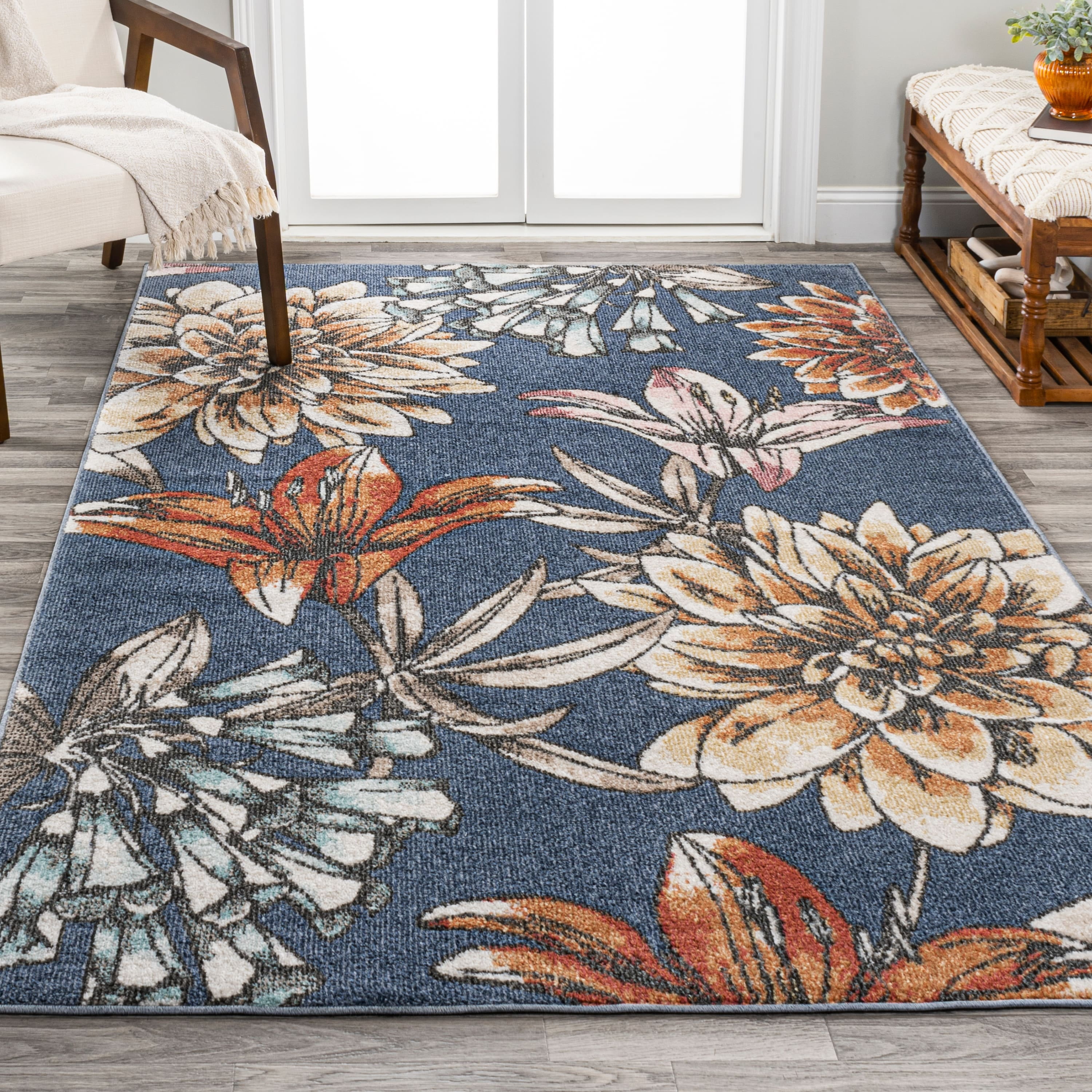 JONATHAN Y JONATHAN Y Dizi Modern Botanical Flower Area Rug 4 X 6 ...