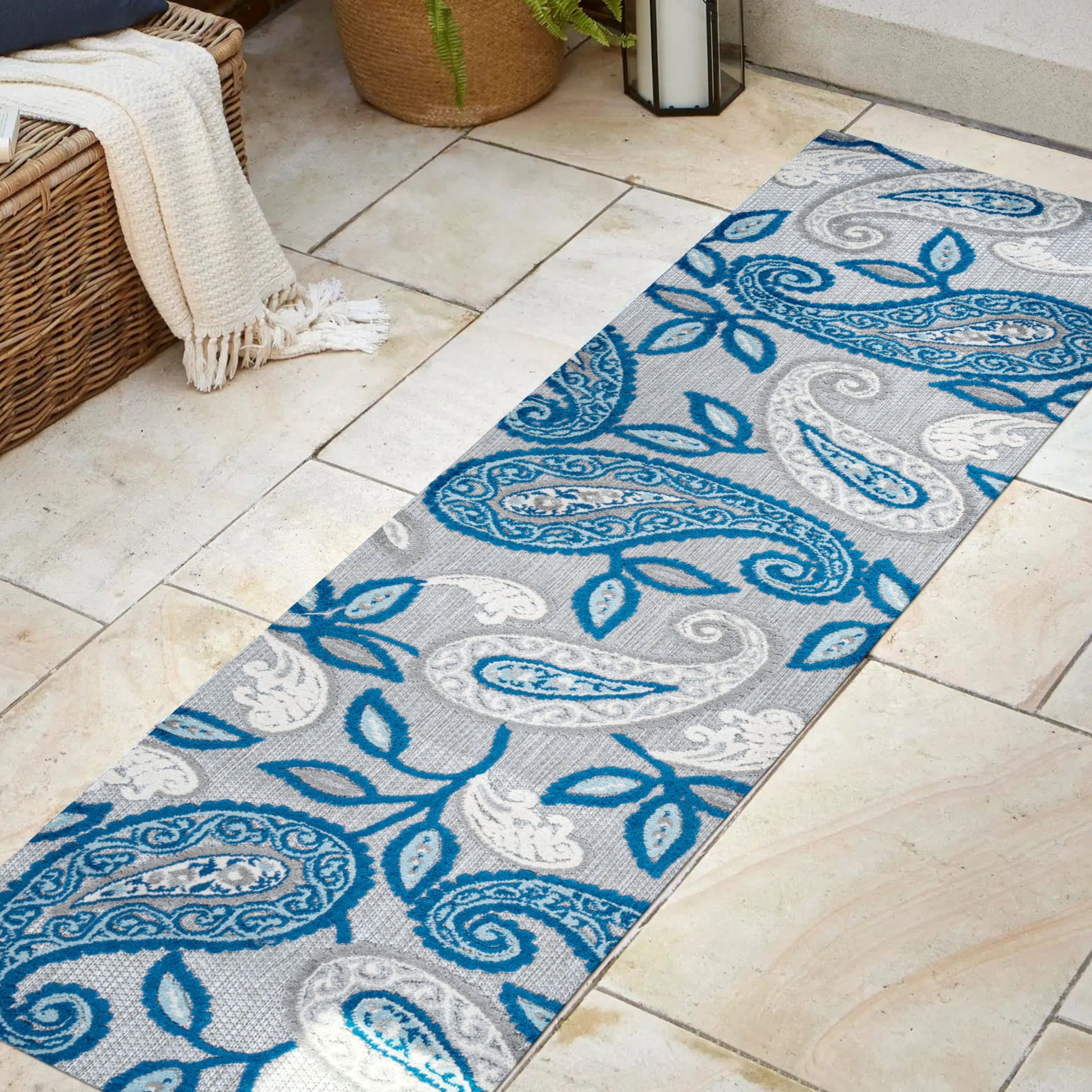 JONATHAN Y JONATHAN Y Gordes Paisley High-Low Indoor/Outdoor Area Rug 2 ...