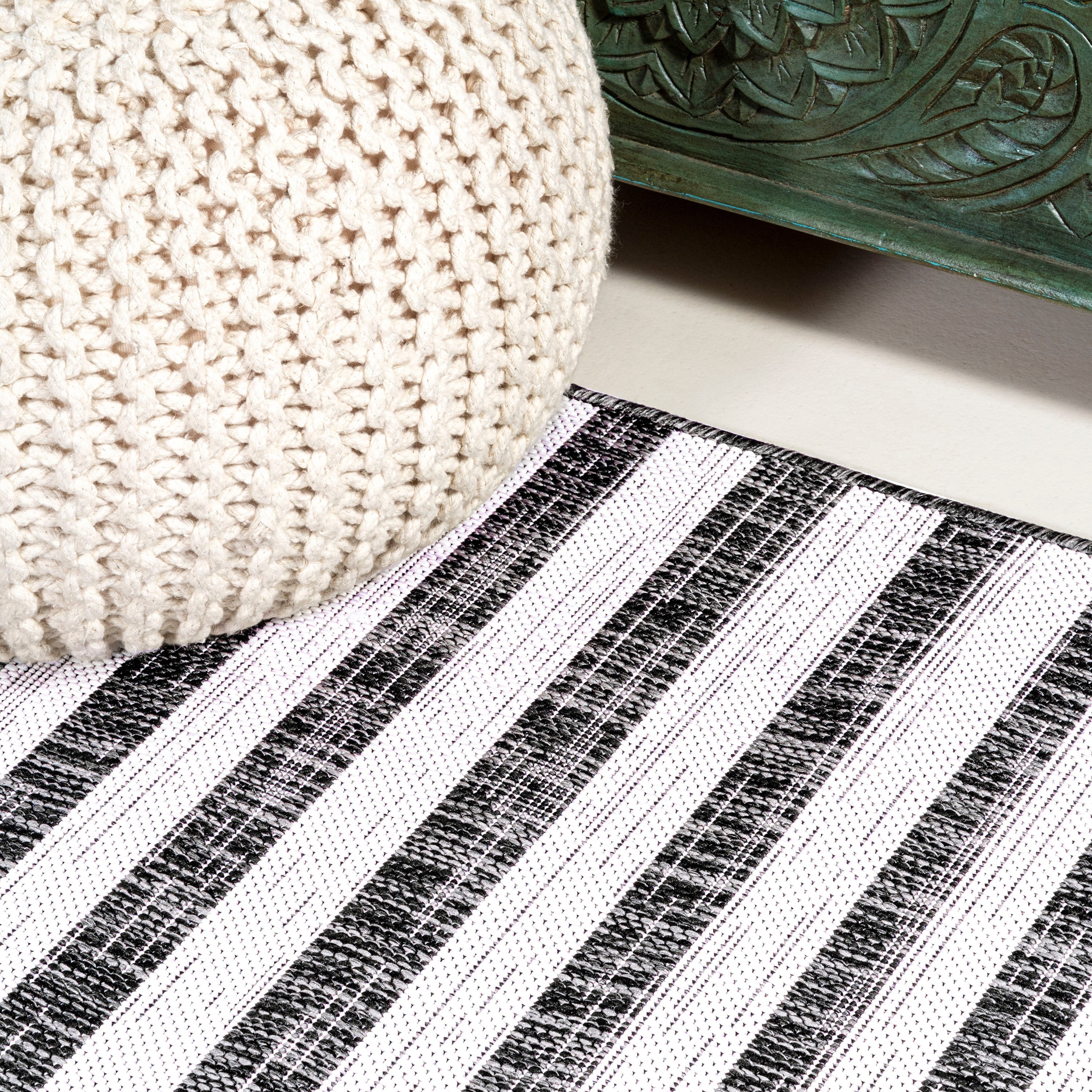 JONATHAN Y JONATHAN Y Grid Modern Offset Stripe Indoor/Outdoor Area Rug ...