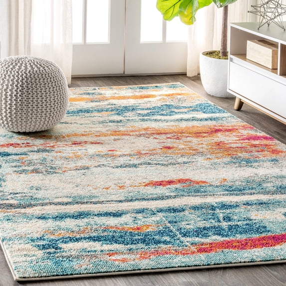 JONATHAN Y JONATHAN Y Groovy POP Modern Abstract Brushstroke Area Rug 8 ...