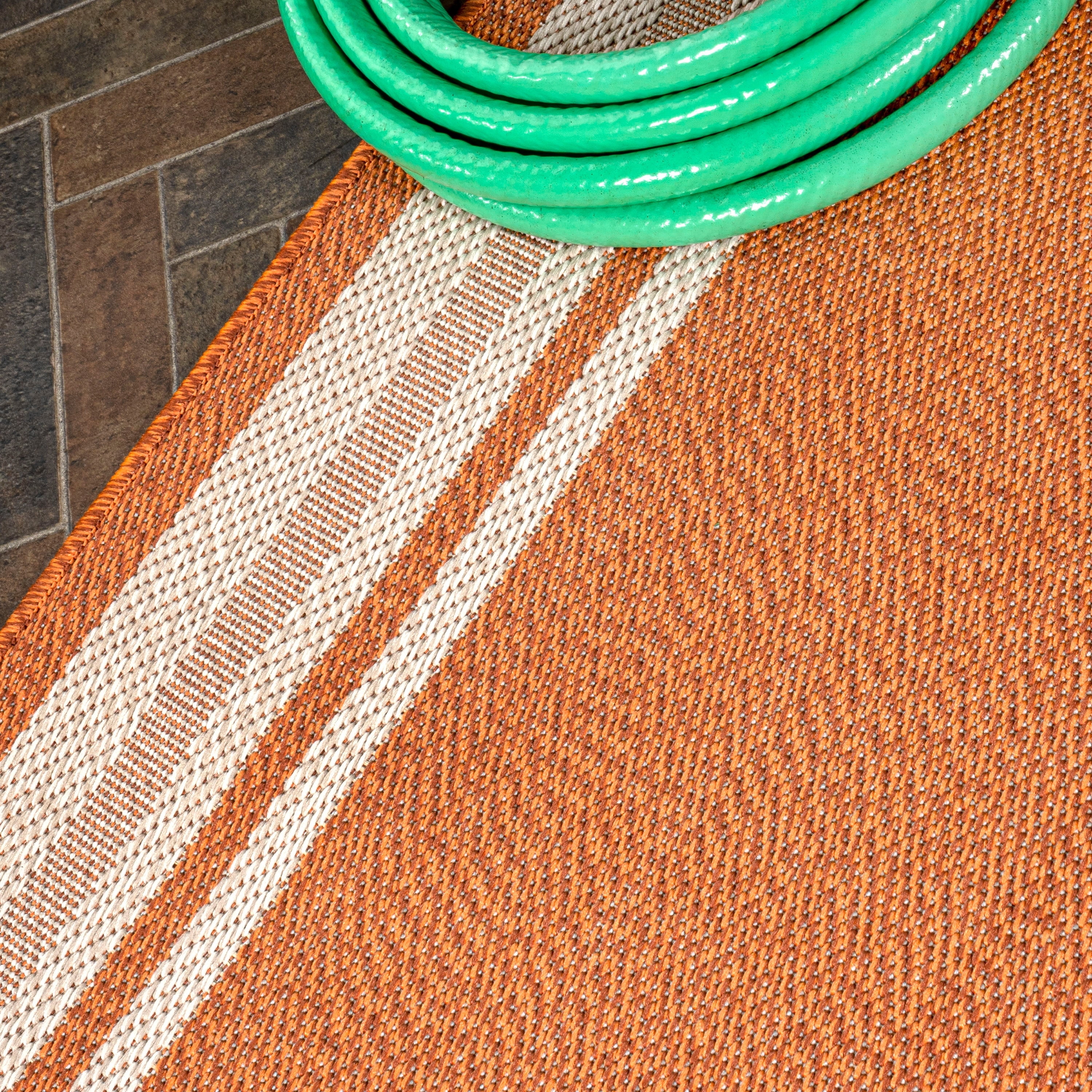 JONATHAN Y JONATHAN Y Haynes Modern Border Stripe Indoor/Outdoor Area ...