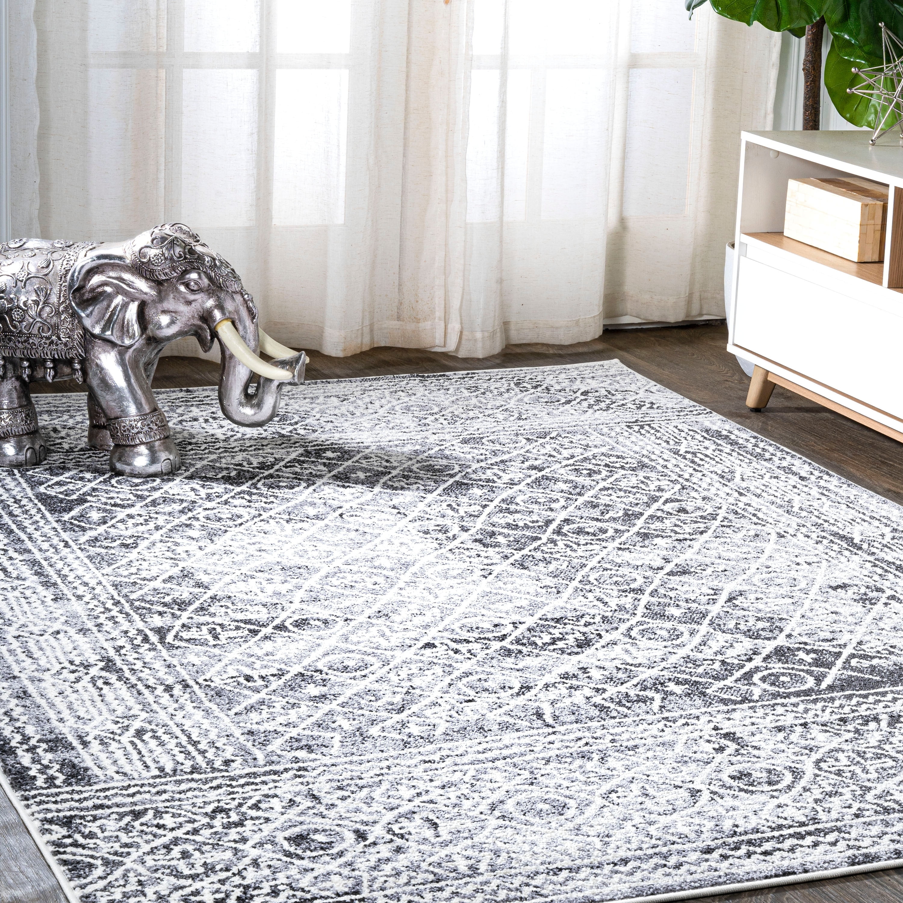 JONATHAN Y JONATHAN Y Illi Moroccan Geometric Distressed Area Rug 5 X 8 ...