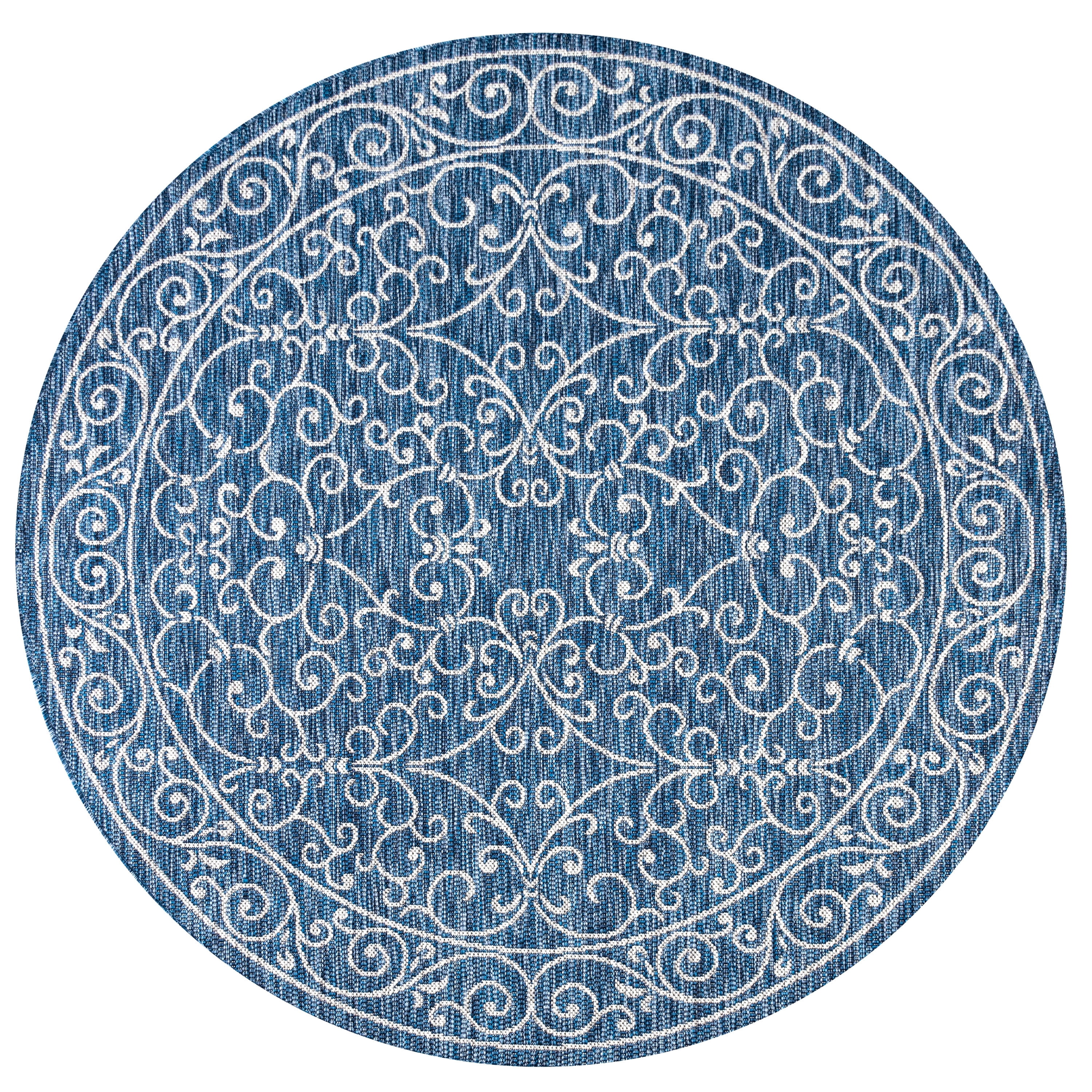 JONATHAN Y Filigree Textured Weave Indoor/Outdoor Area Rug 5' Round ...