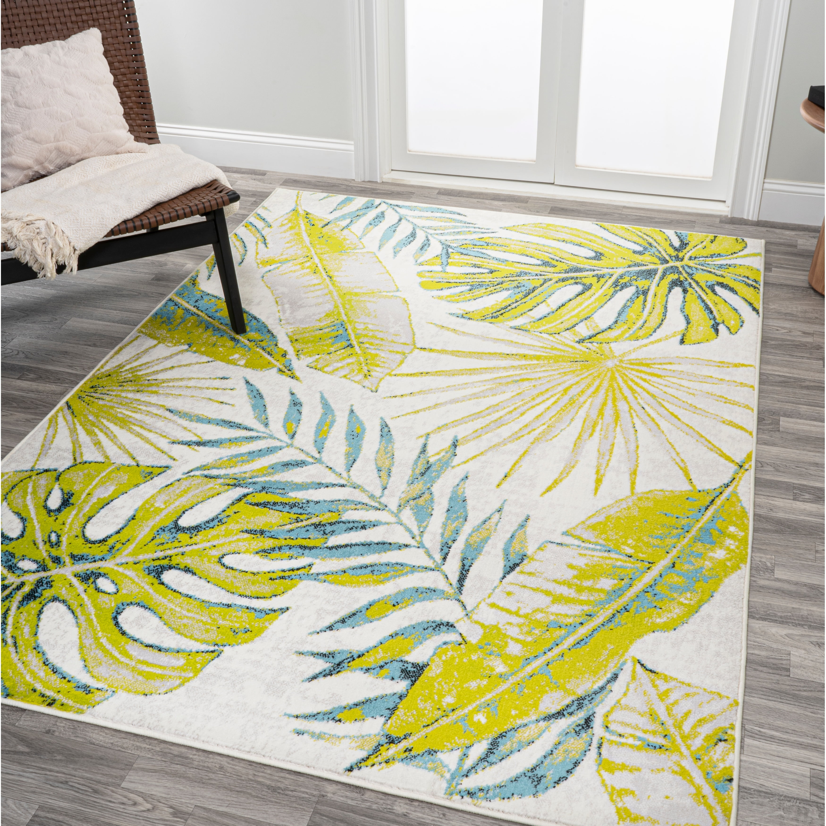 JONATHAN Y JONATHAN Y Magnolia Modern Botanical Flower Area Rug 4 X 6 ...
