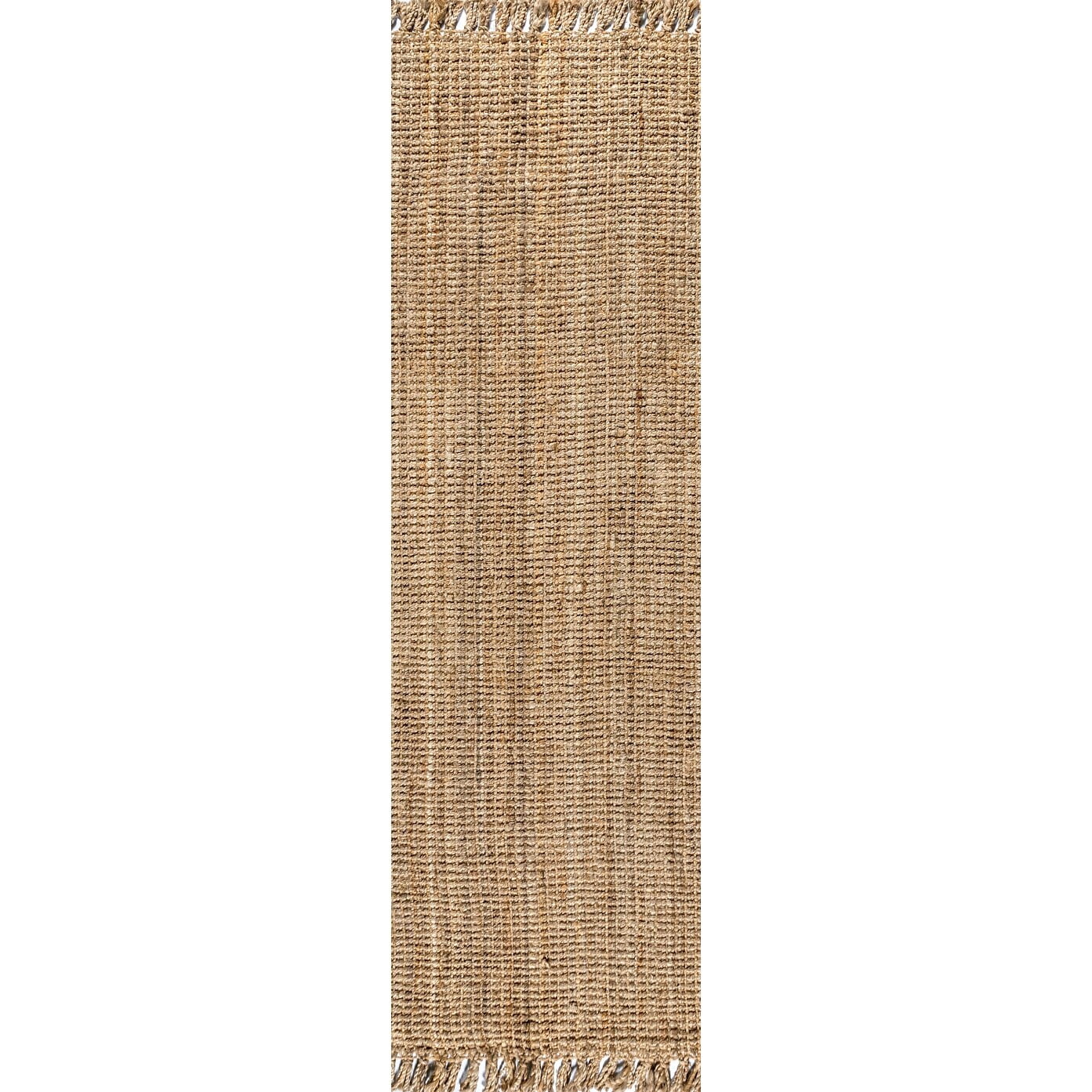 JONATHAN Y JONATHAN Y Maras Hand Woven Chunky Jute with Fringe Area Rug ...